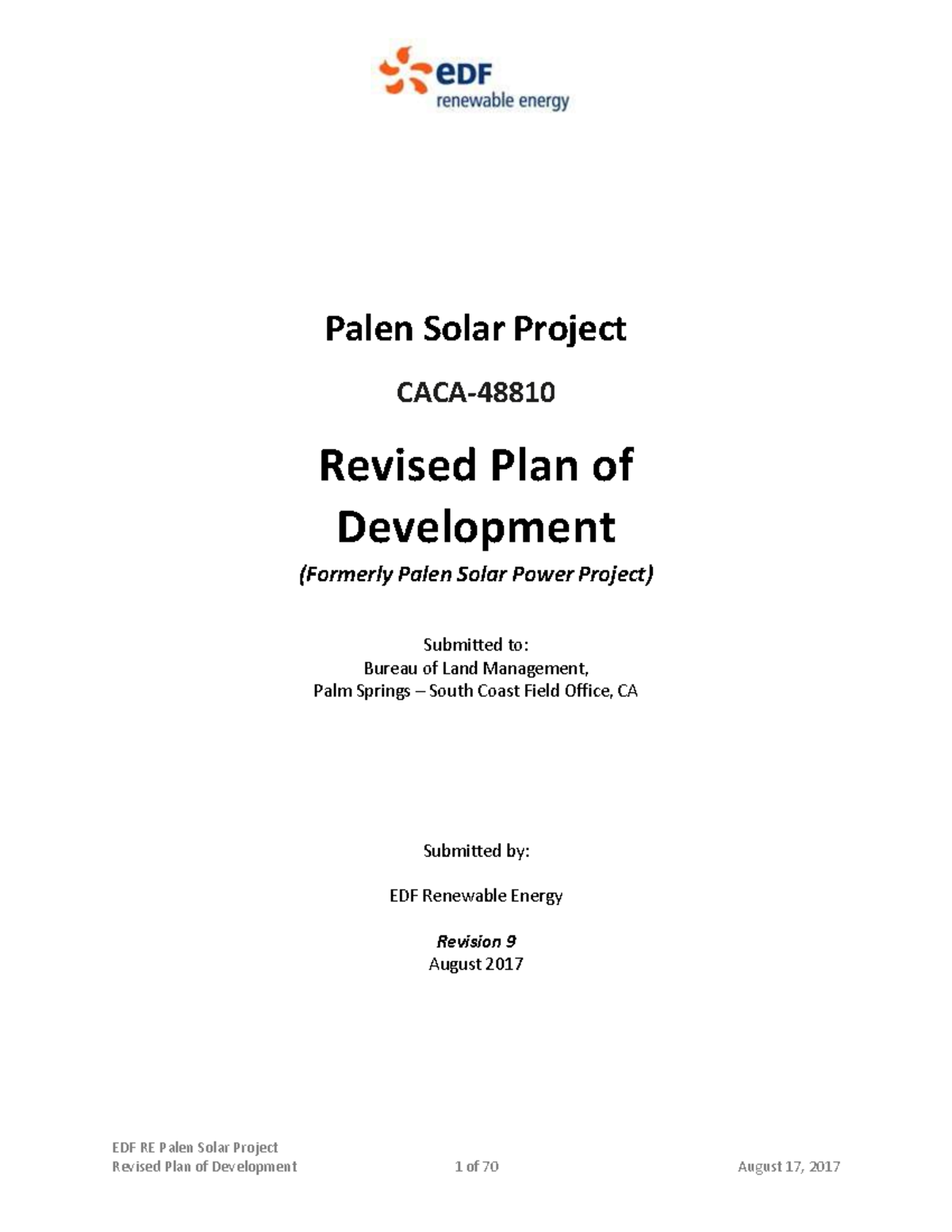 0 Palen Solar Project POD - EDF RE Palen Solar Project Palen Solar ...