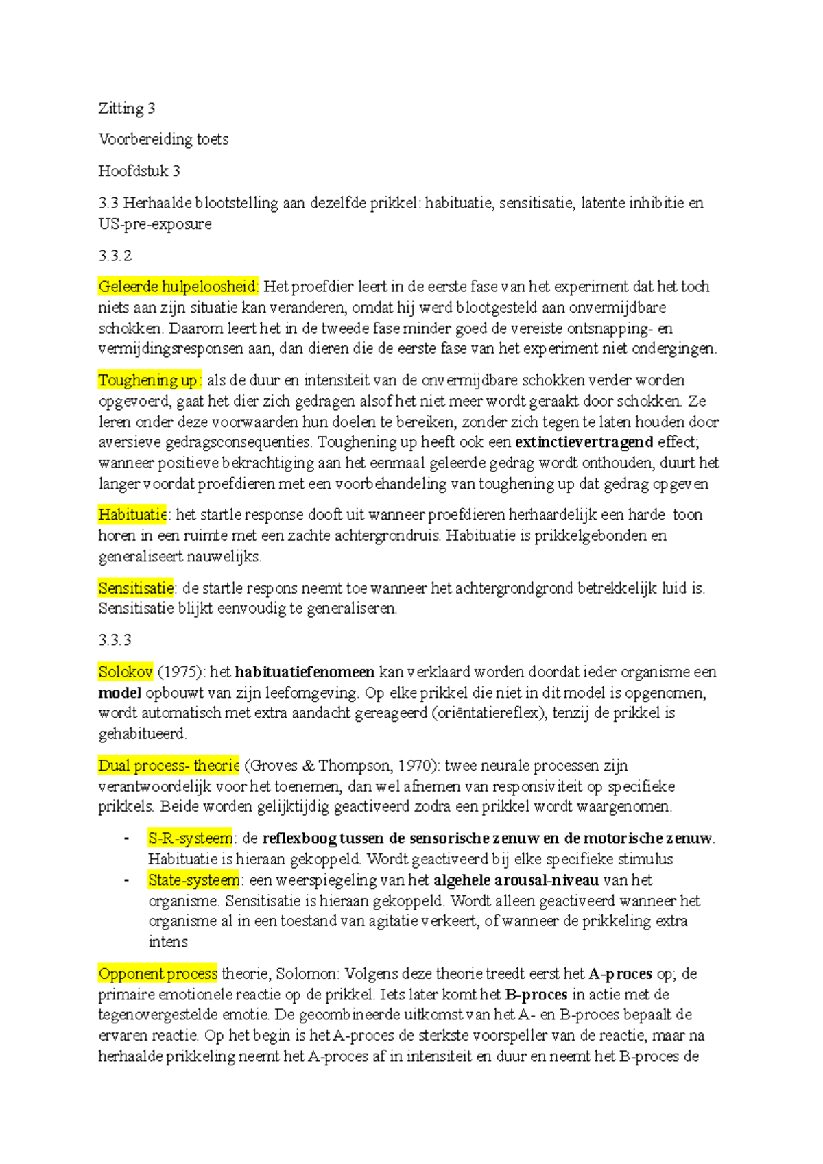 Aantekeningen toets 3 deel 1 - Zitting 3 Voorbereiding toets Hoofdstuk 3 3 Herhaalde ...