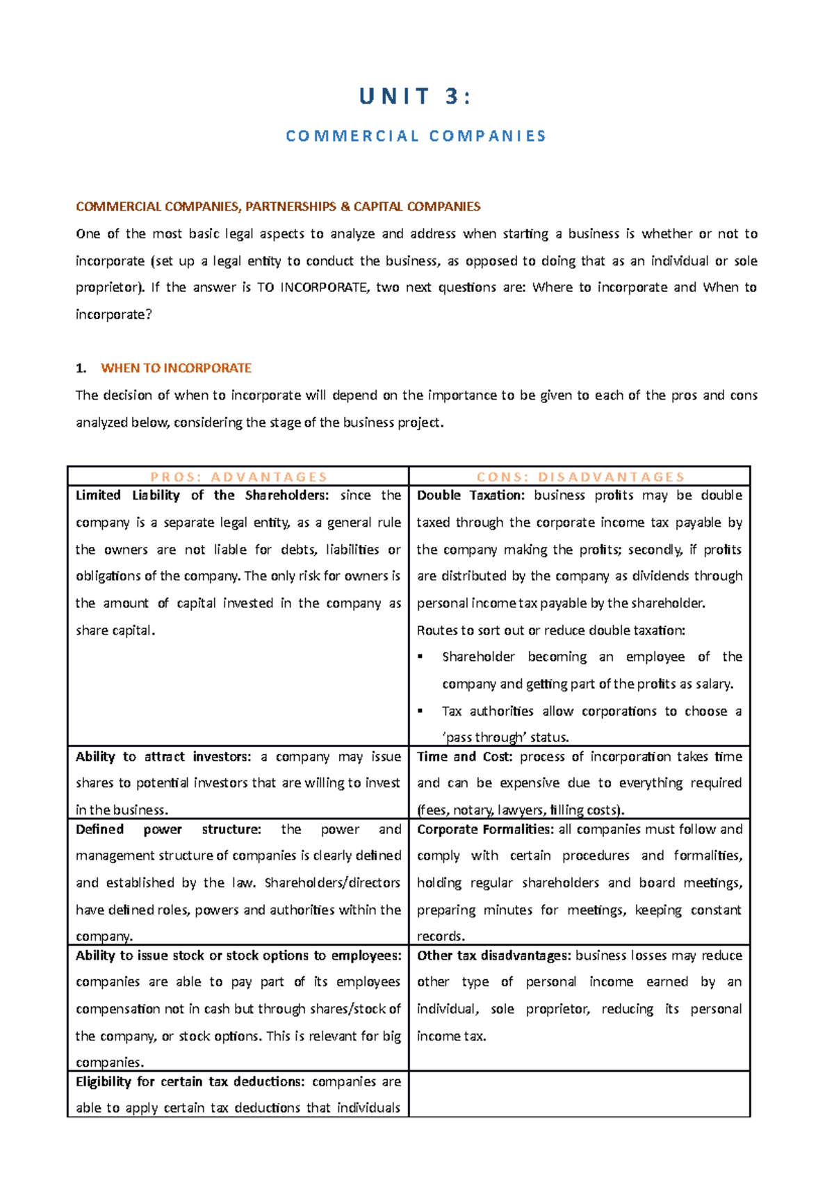 UNIT 3 - Lecture notes Unit 3 - U N I T 3 : C O M M E R C I A L C O M P ...
