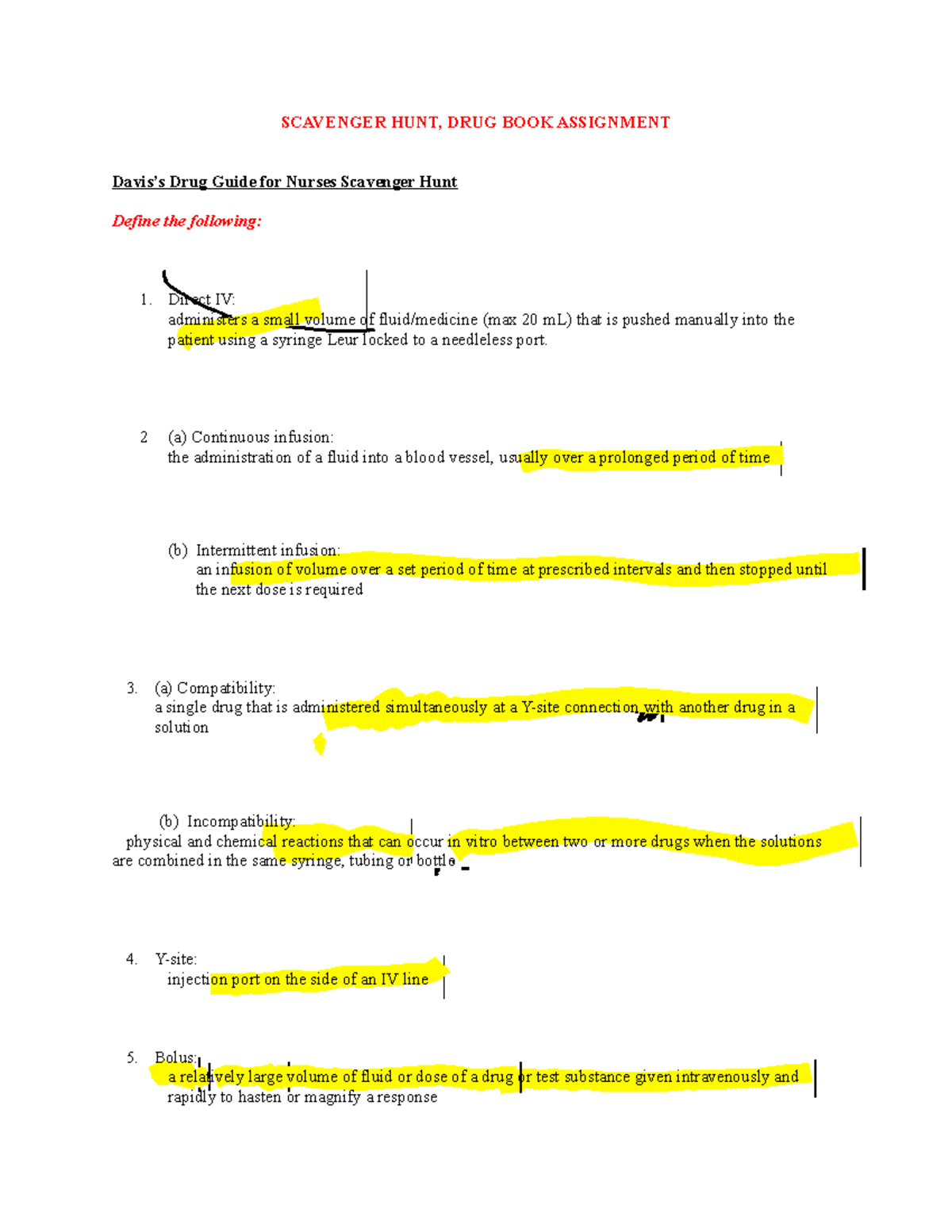 Revised Scanvanger Hunt (most current)2 - SCAVENGER HUNT, DRUG BOOK ...