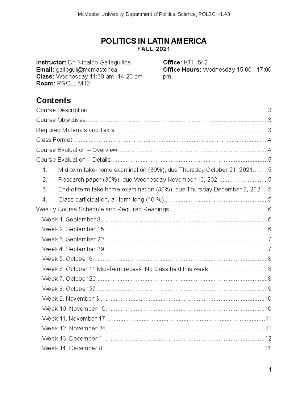 2021 Fall Latin American Politics Course Outline - Pol Sci 4Q06 ...