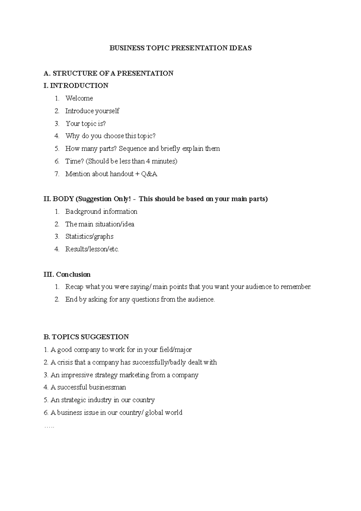 20-10 - hope you like it - BUSINESS TOPIC PRESENTATION IDEAS A ...