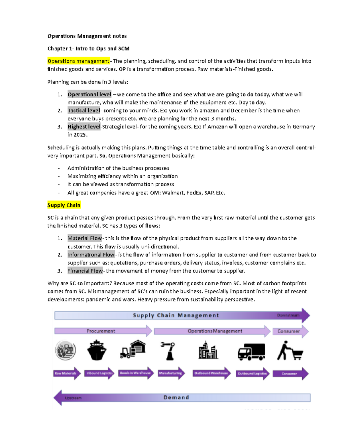 OM notes Chapter 1 - Operations Management - Operations Management ...