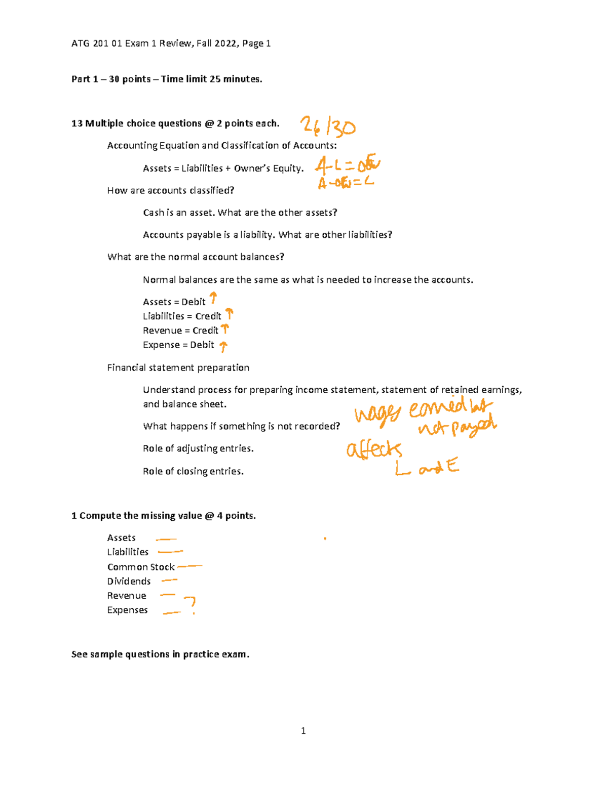 Module 05 Fa22 Sec 01 - Class was online - ATG 201 01 Exam 1 Review ...