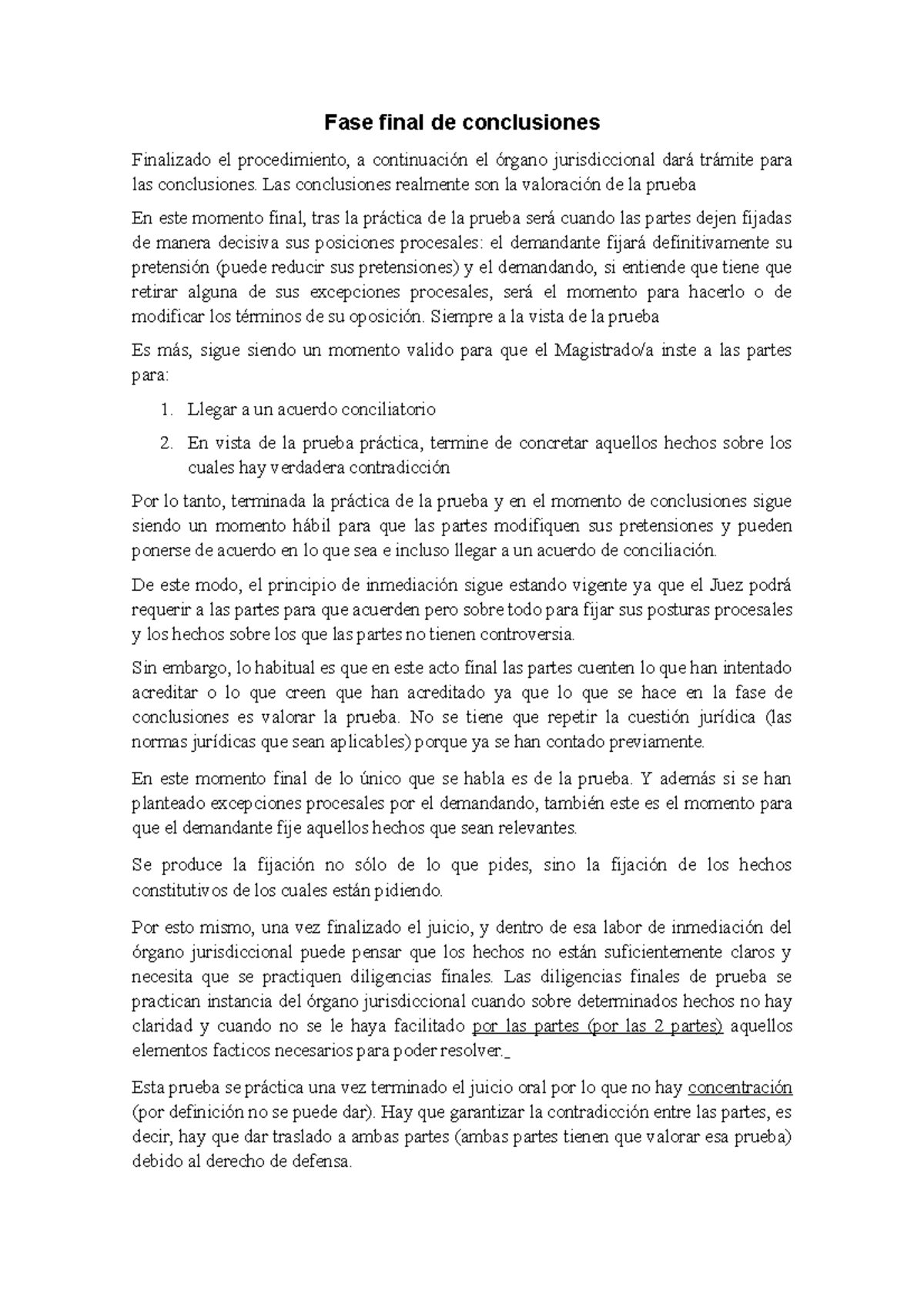 9. Fase Final de Conclusiones - Fase final de conclusiones Finalizado ...