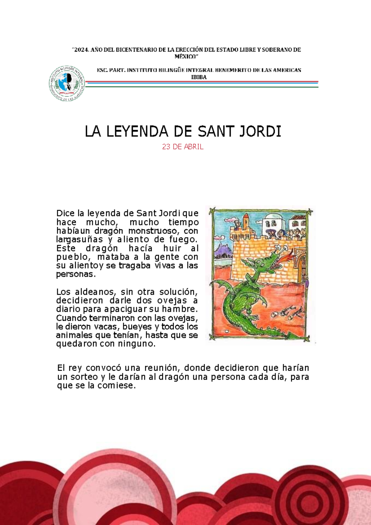 23 abril - INFORME DE LECTURA - LA LEYENDA DE SANT JORDI 23 DE ABRIL ...