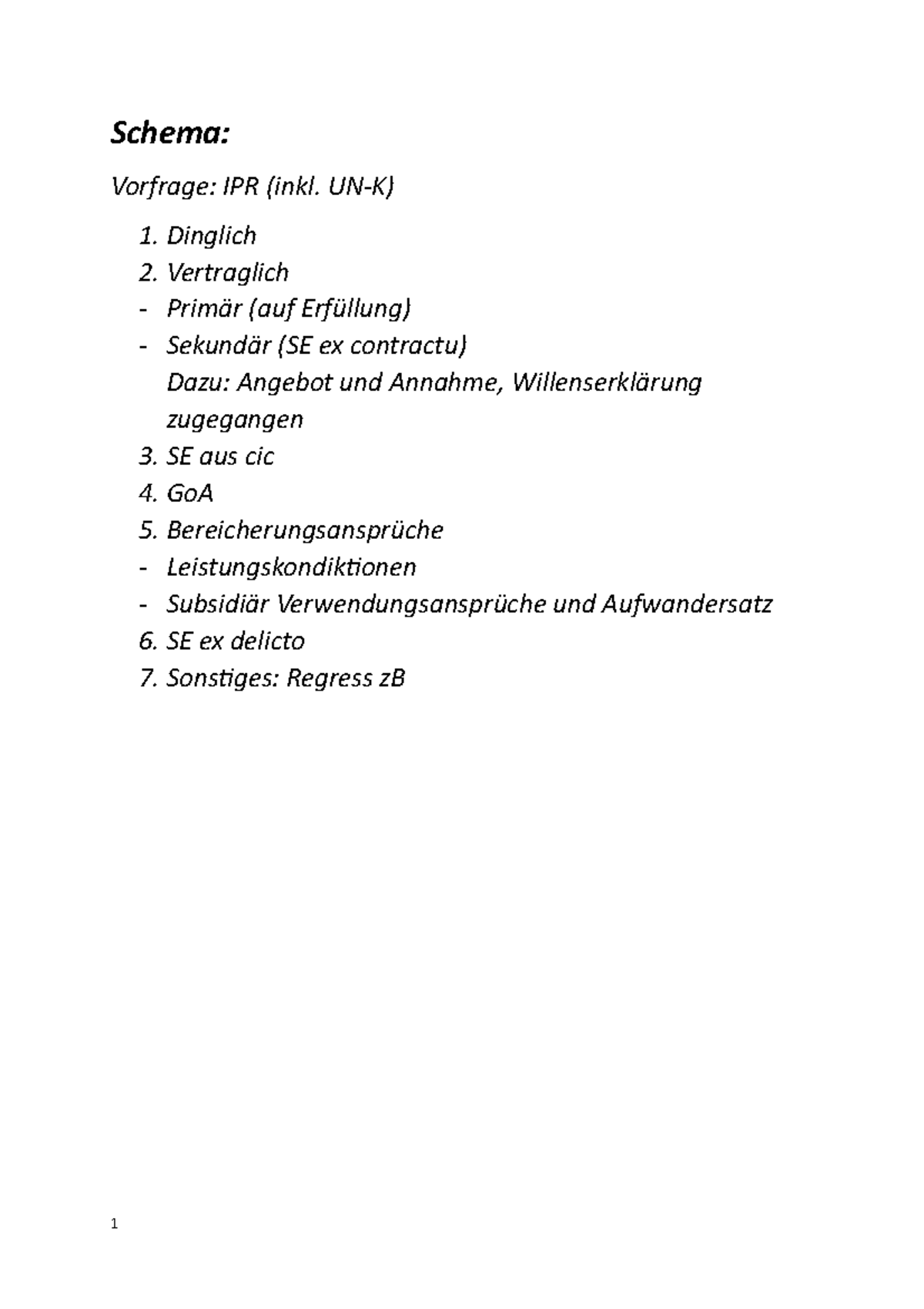Anspruchsprüfungen-Vorlagen und Prüfungschema - Schema: Vorfrage: IPR ...