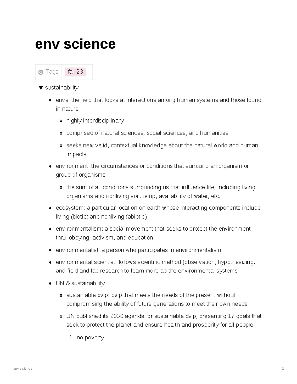 Understanding our Environment w/Lab Lecture Notes - env science Tags ...