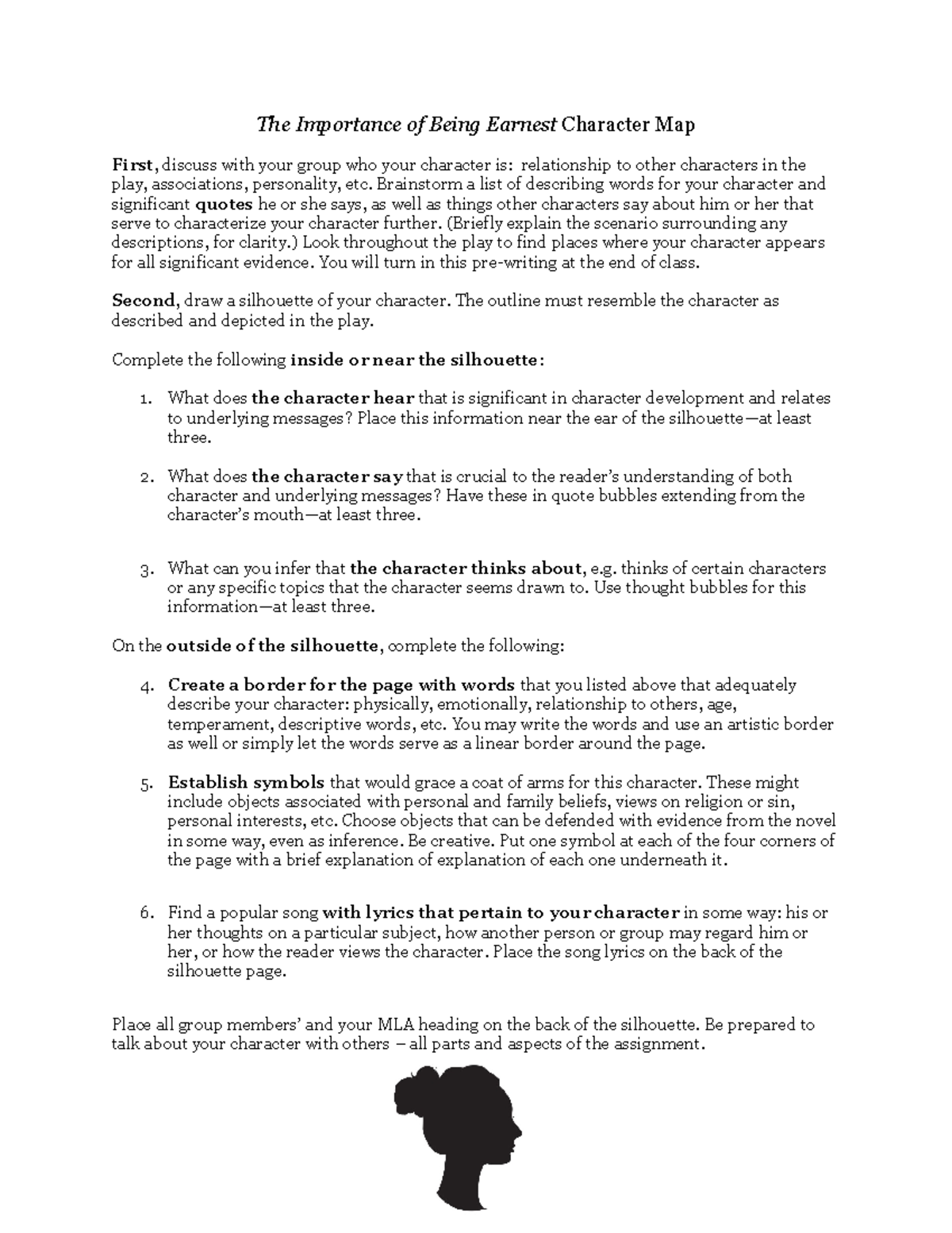 Io BE Character Map - Importance of Being Earnest - The Importance of ...