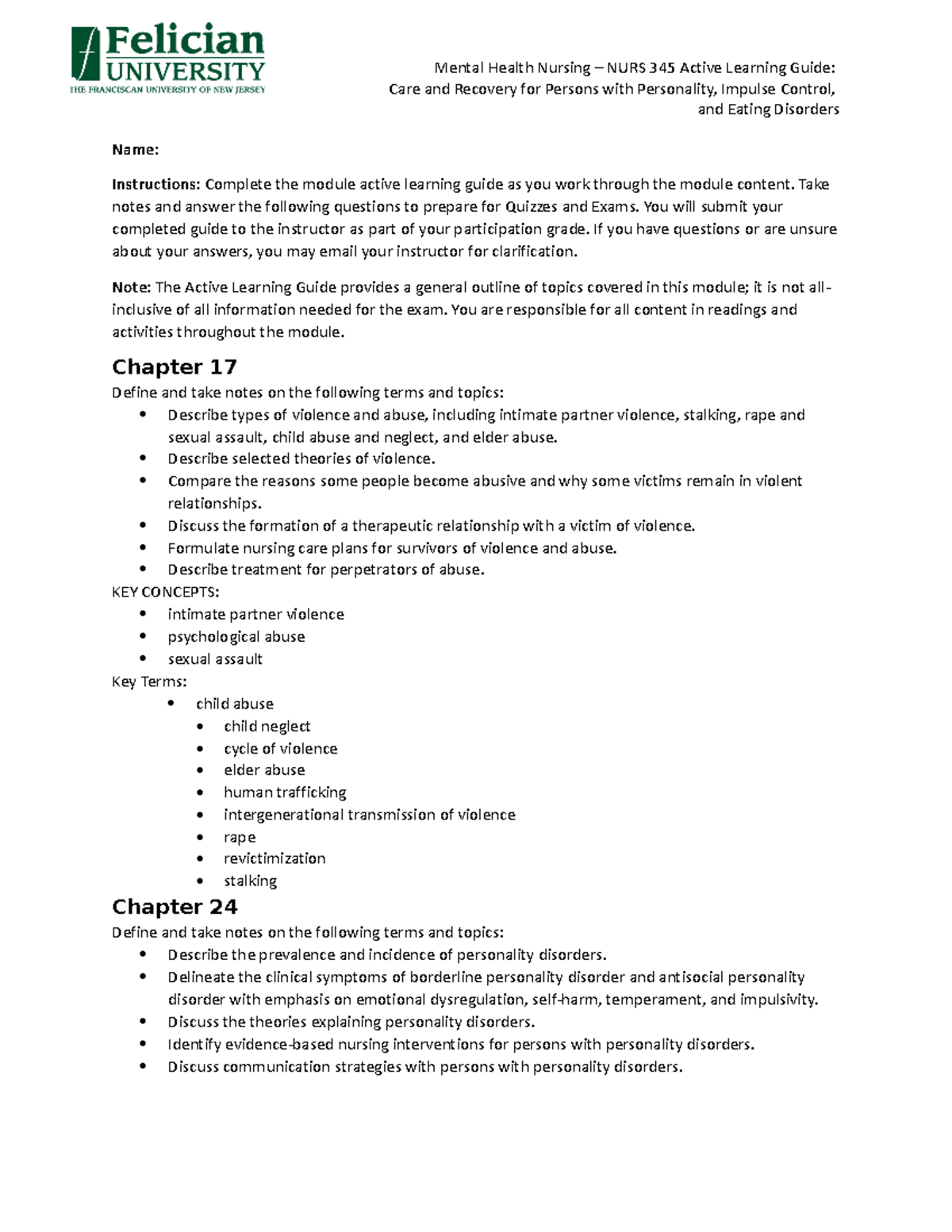 Active Learning Guide -8 Care and Recovery for Persons with Personality ...