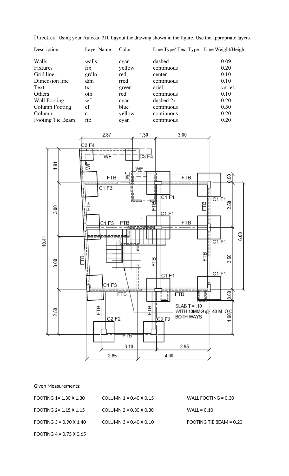 NC 2 Technical drafting - Direction: Using your Autocad 2D, Layout the ...
