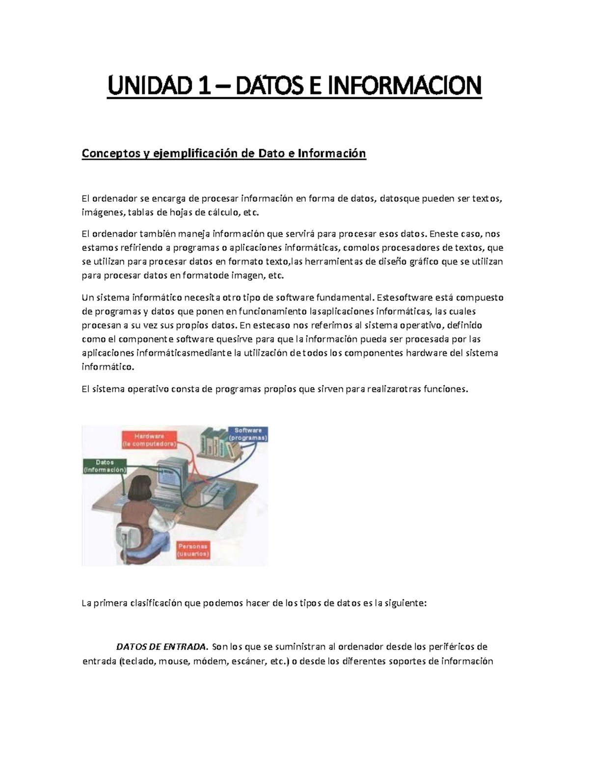Datos e Informacion en la informatica - UNIDAD 1 – DATOS E INFORMACION ...