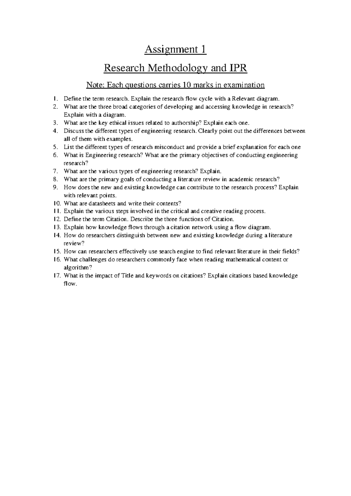 Assignment 1 Rmipr - Copy - Assignment 1 Research Methodology and IPR ...