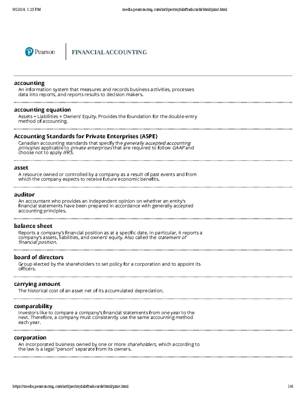 Accounting chpt 1 cards - FINANCIAL ACCOUNTING accounting An ...