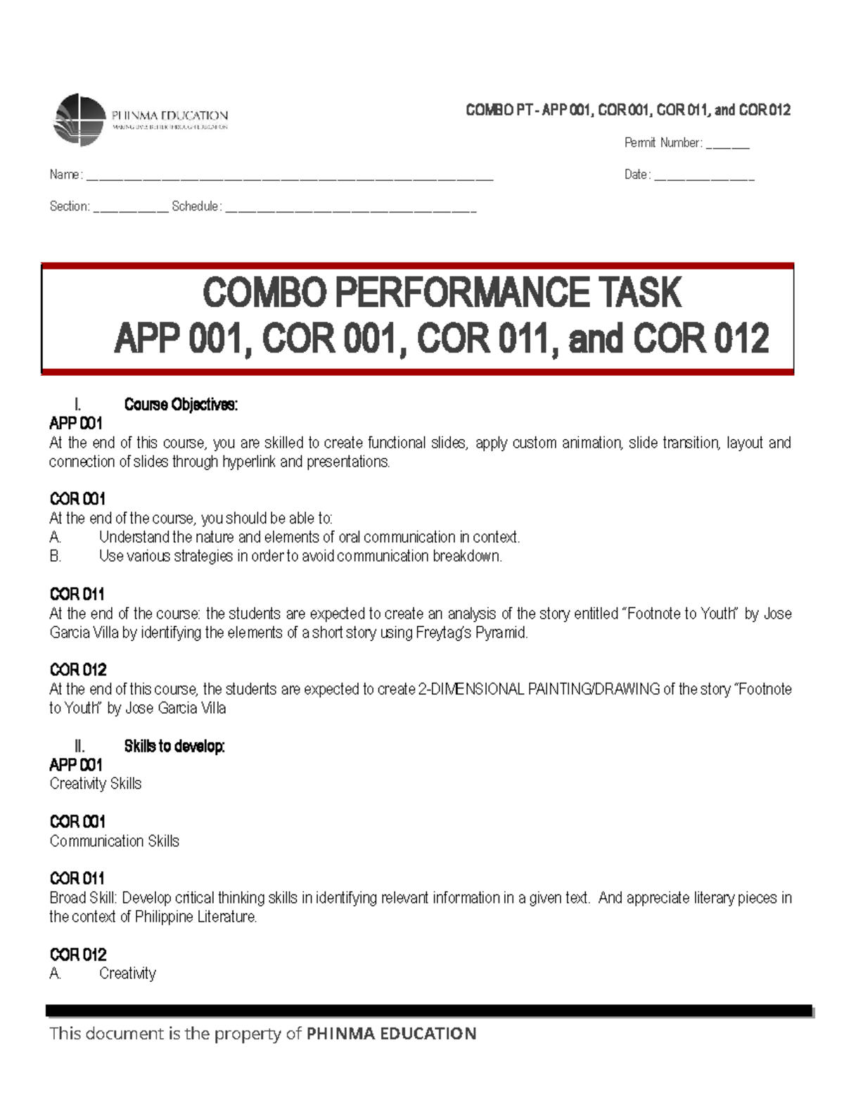 ( Grasp) Combo-1ST- Performance-TASK - Name: - Studocu