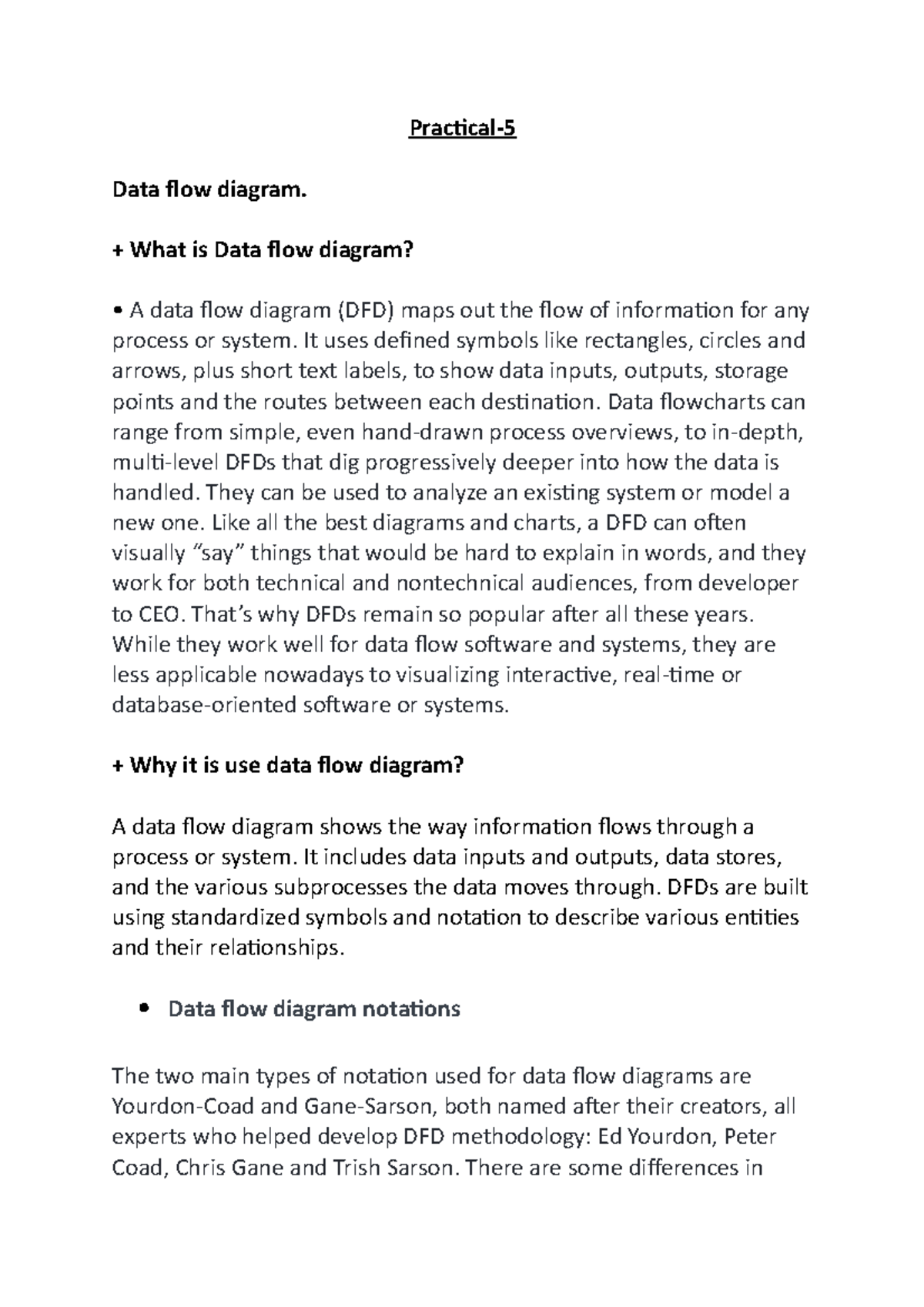 Practical 5 - srs - Practical- Data flow diagram. + What is Data flow ...