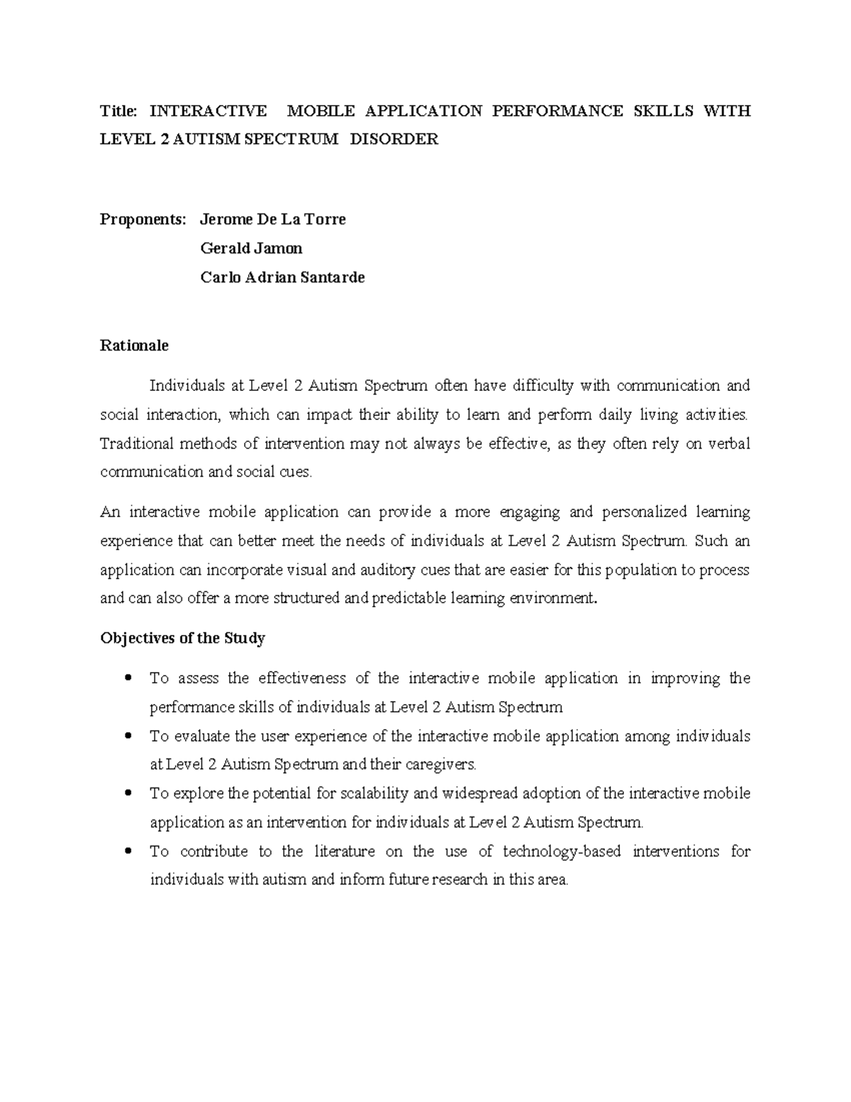 Interactive-Technology - Title: INTERACTIVE MOBILE APPLICATION PERFORMANCE SKILLS WITH LEVEL 2 ...