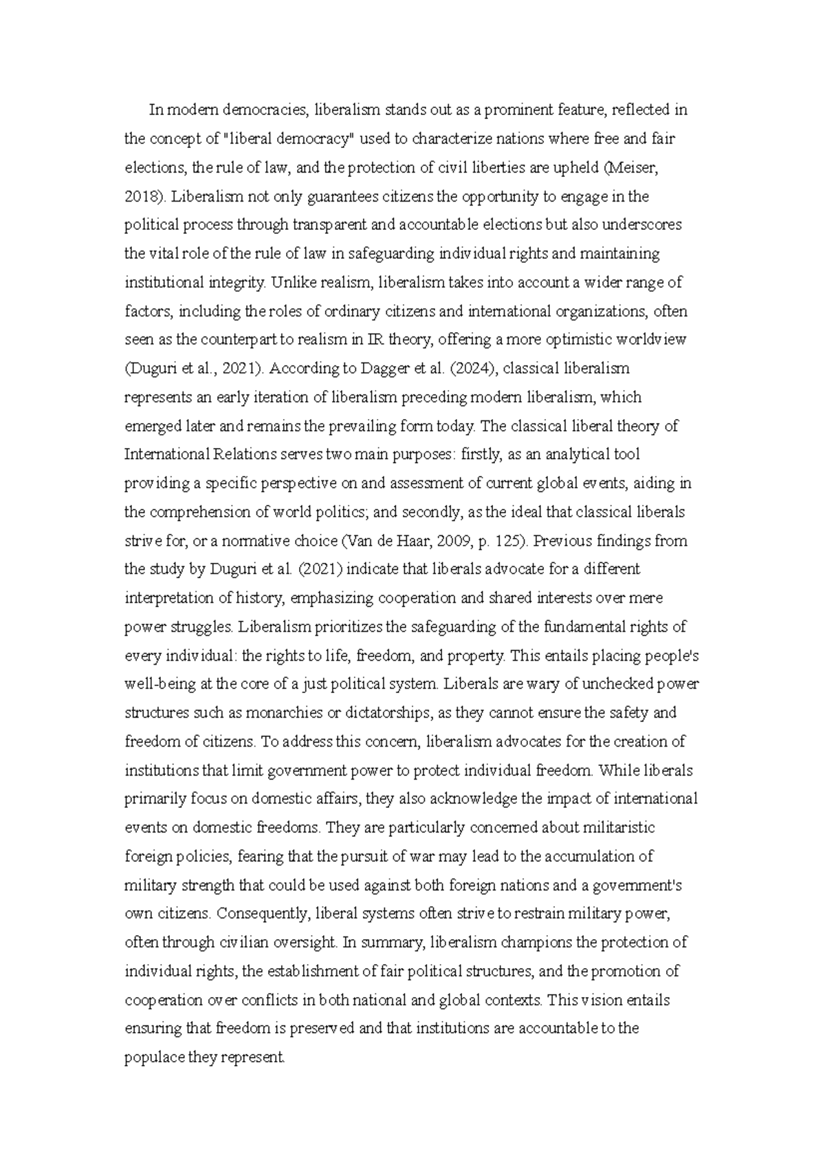 Pbi liberalism - pbi essay - In modern democracies, liberalism stands ...