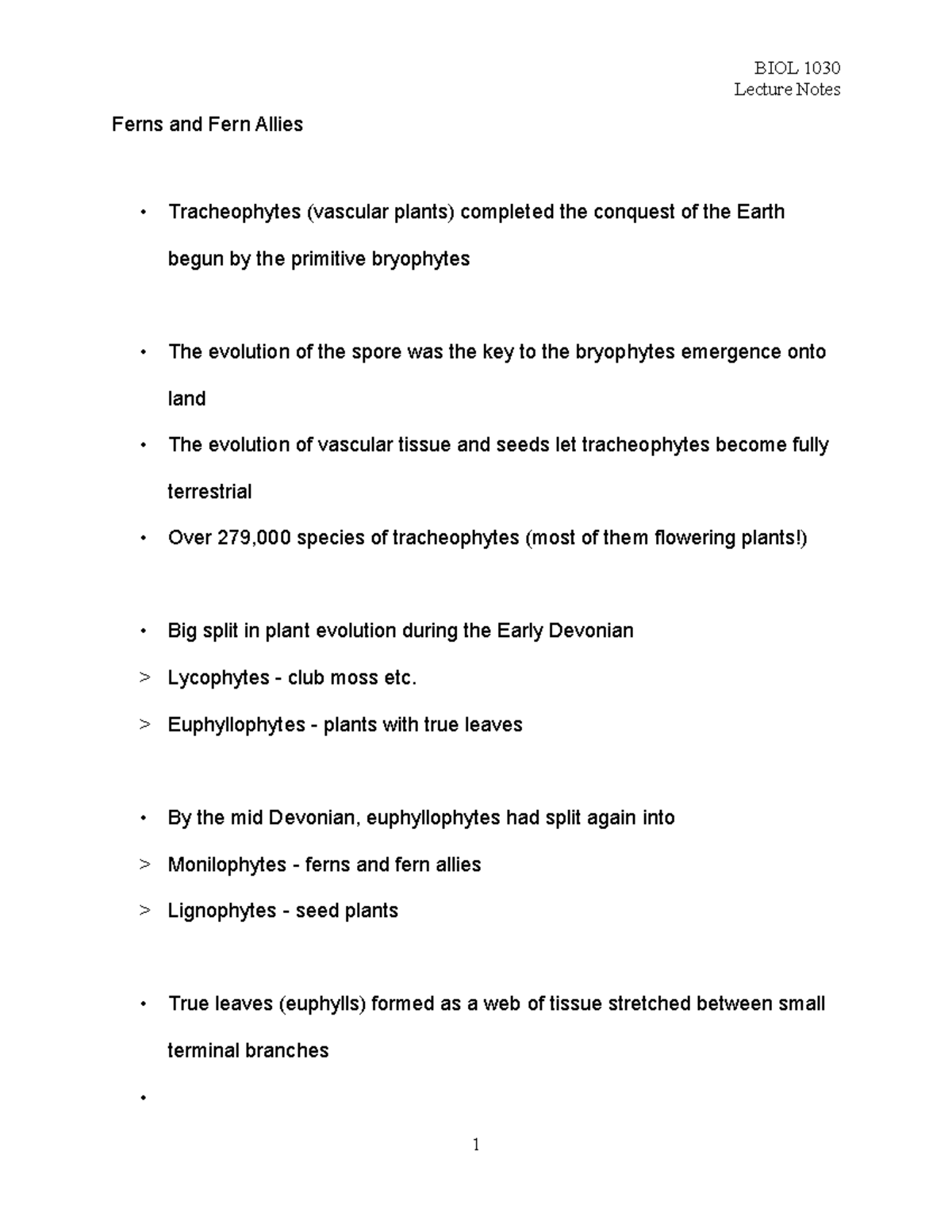 2021-BIOL-1030-Organismal-Biology-Lecture-Notes-Ferns and Fern Allies ...