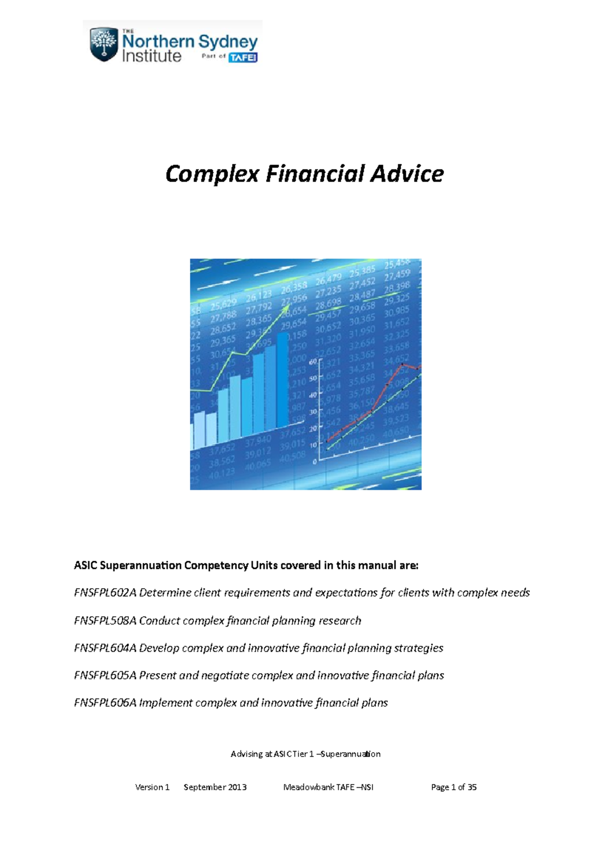 Complex Financial Advice Learner Guide - Complex Financial Advice ASIC ...