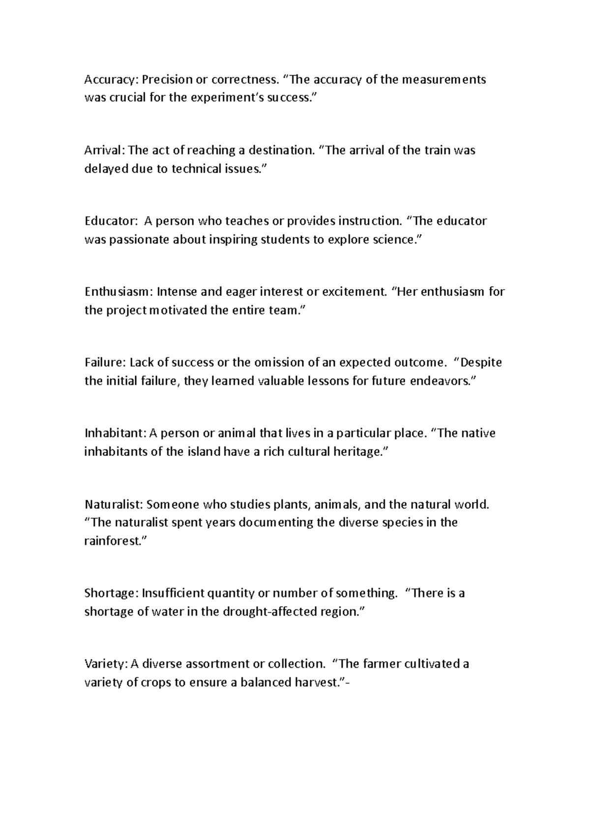 Documento - Cosas lindas - Accuracy: Precision or correctness. “The ...