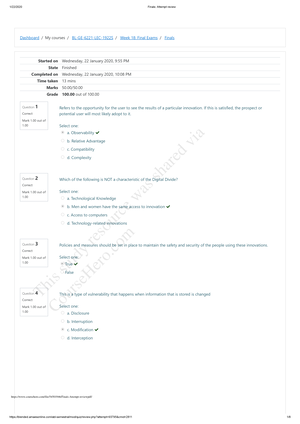 Pdfcoffee - Thank you - Home / My courses / UGRD-IT6210-2013T / Week 14: Final Exams / FINAL ...