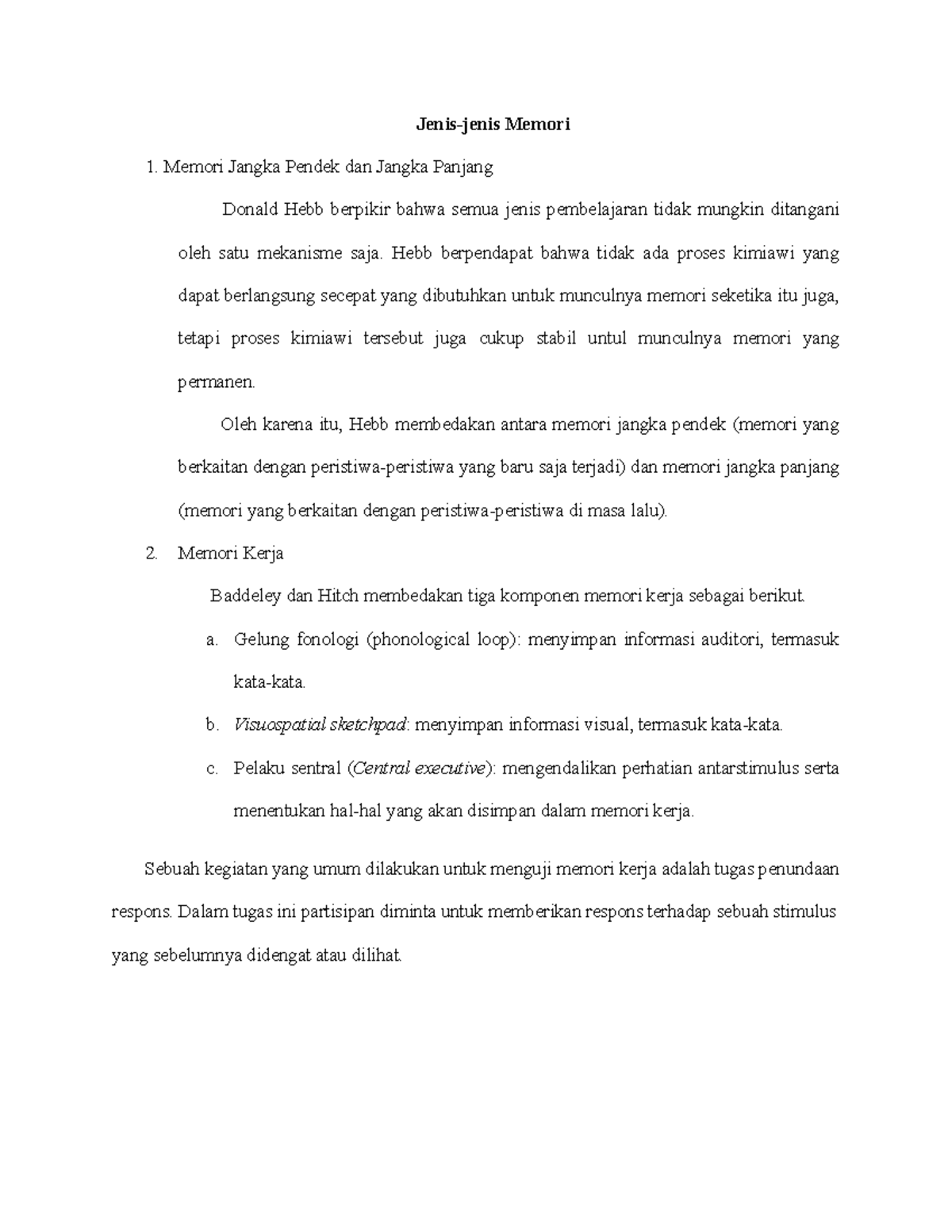 Jenis-jenis Memori - Jenis-jenis Memori Memori Jangka Pendek dan Jangka ...