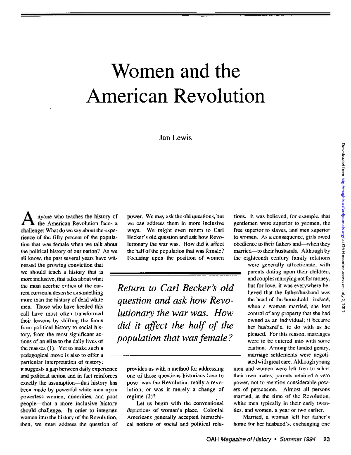 Women and the American Revolution - Women and the American Revolution ...