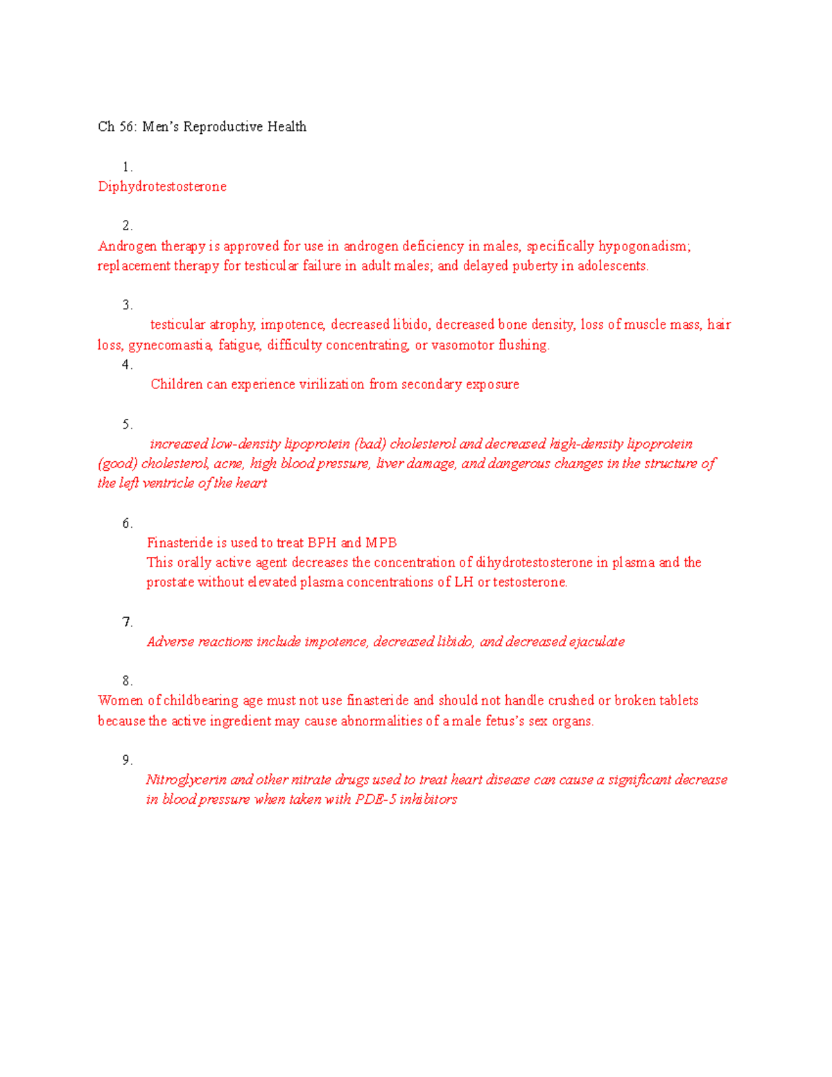 HW Ch 56 (11ed) - homework - Ch 56: Men’s Reproductive Health 1 ...