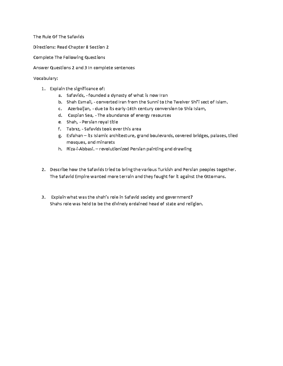 yehSOJPSPuovNONPROSB - The Rule Of The Safavids Directions: Read ...