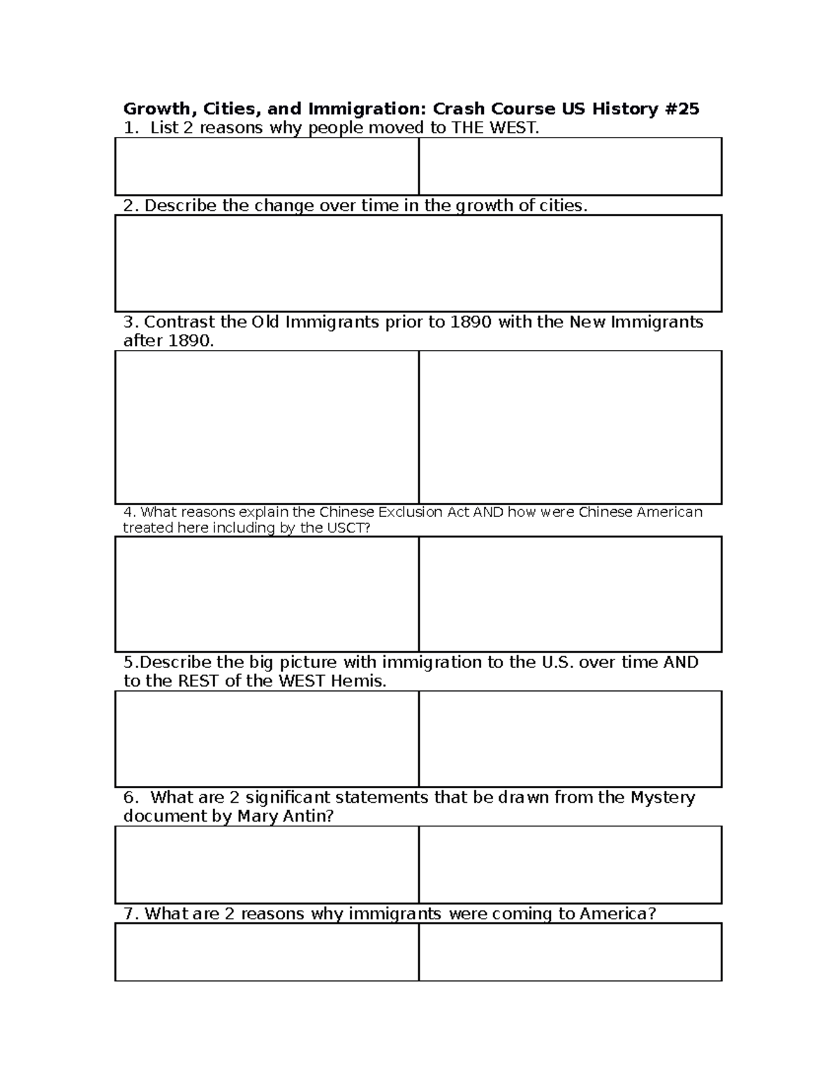 Immigration and Gilded Age Questions - Growth, Cities, and Immigration ...