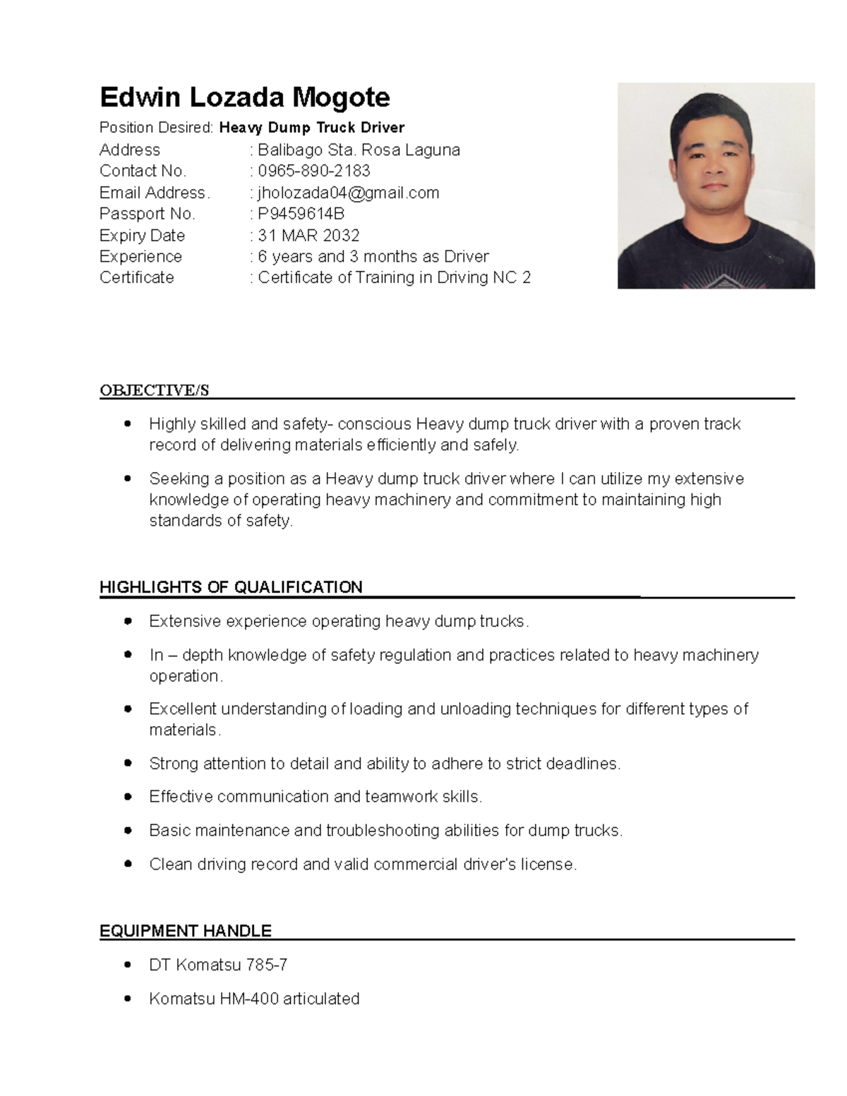Edwin- Resume - please i need this referens - Edwin Lozada Mogote ...