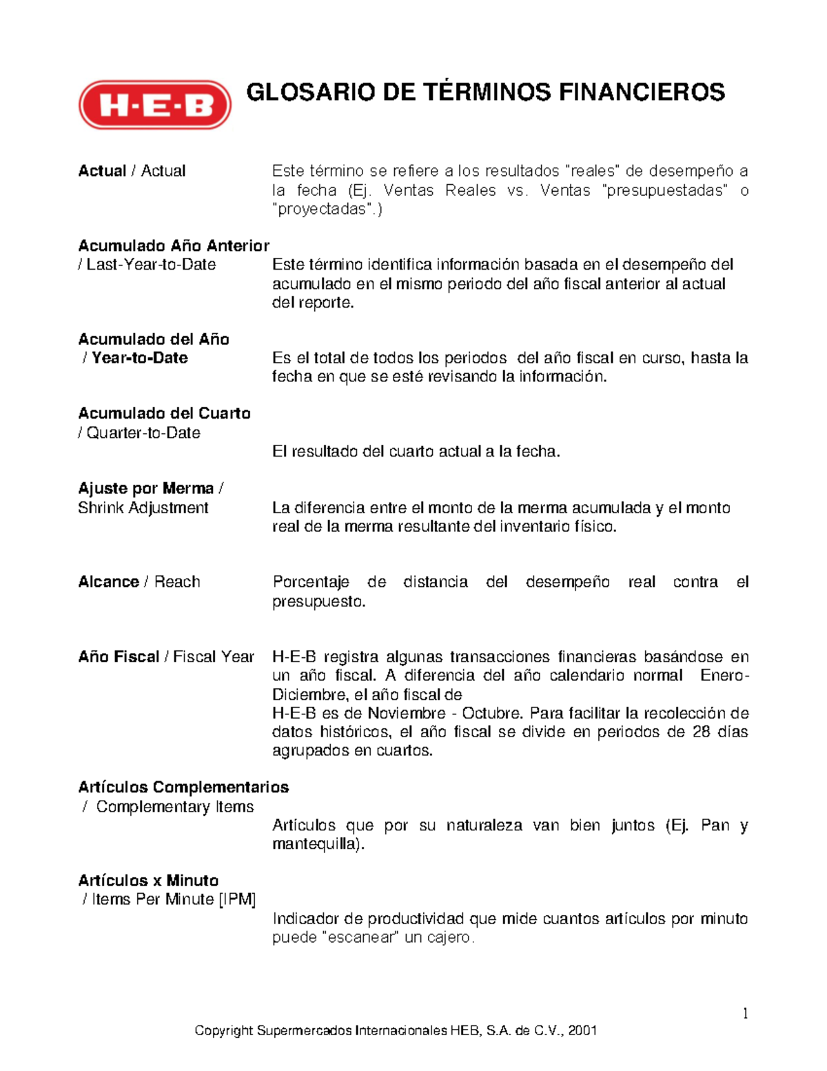 Glosario DE Términos Financieros - 1 GLOSARIO DE TÉRMINOS FINANCIEROS ...