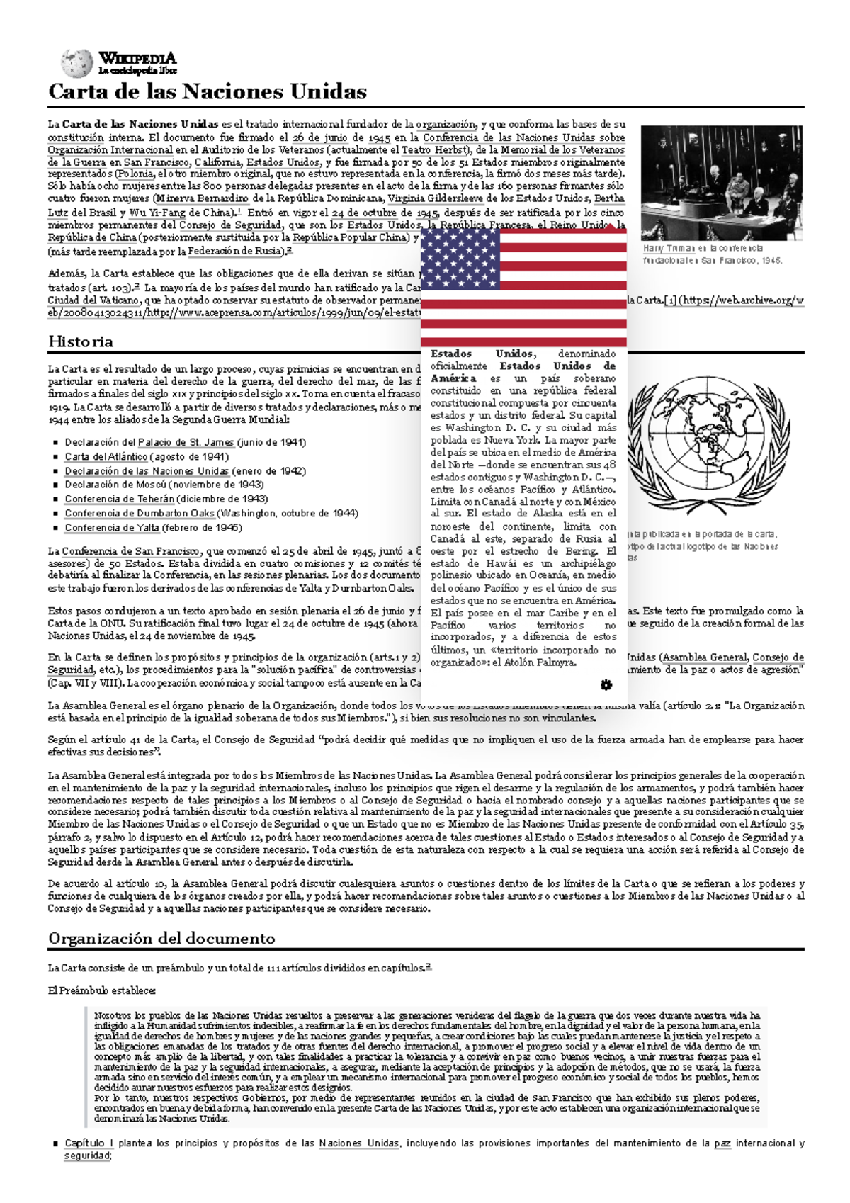 Carta De Las Naciones Unidas Wikipedia La Enciclopedia Libre Harry