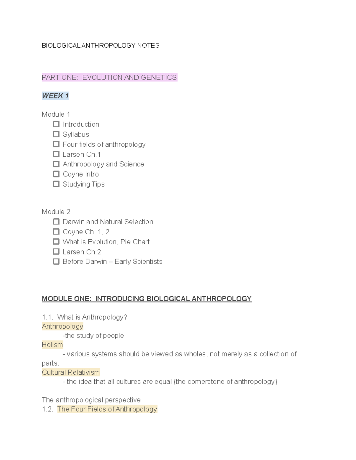 Biological Anthropology 2022 - BIOLOGICAL ANTHROPOLOGY NOTES PART ONE ...