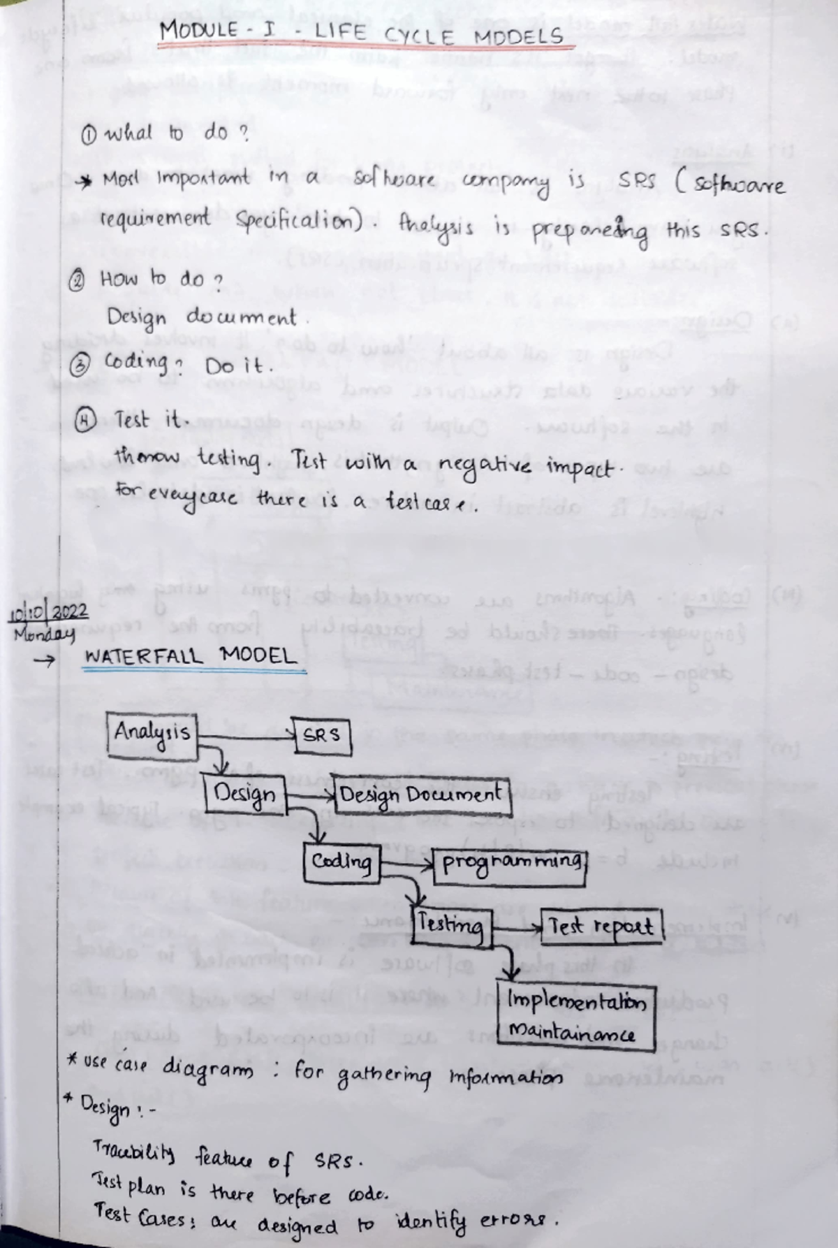 S5 OOSE NOTE sudheep sir - MoDULE-I LIFE CYCLEMDDELS O whal tb do Morl ...