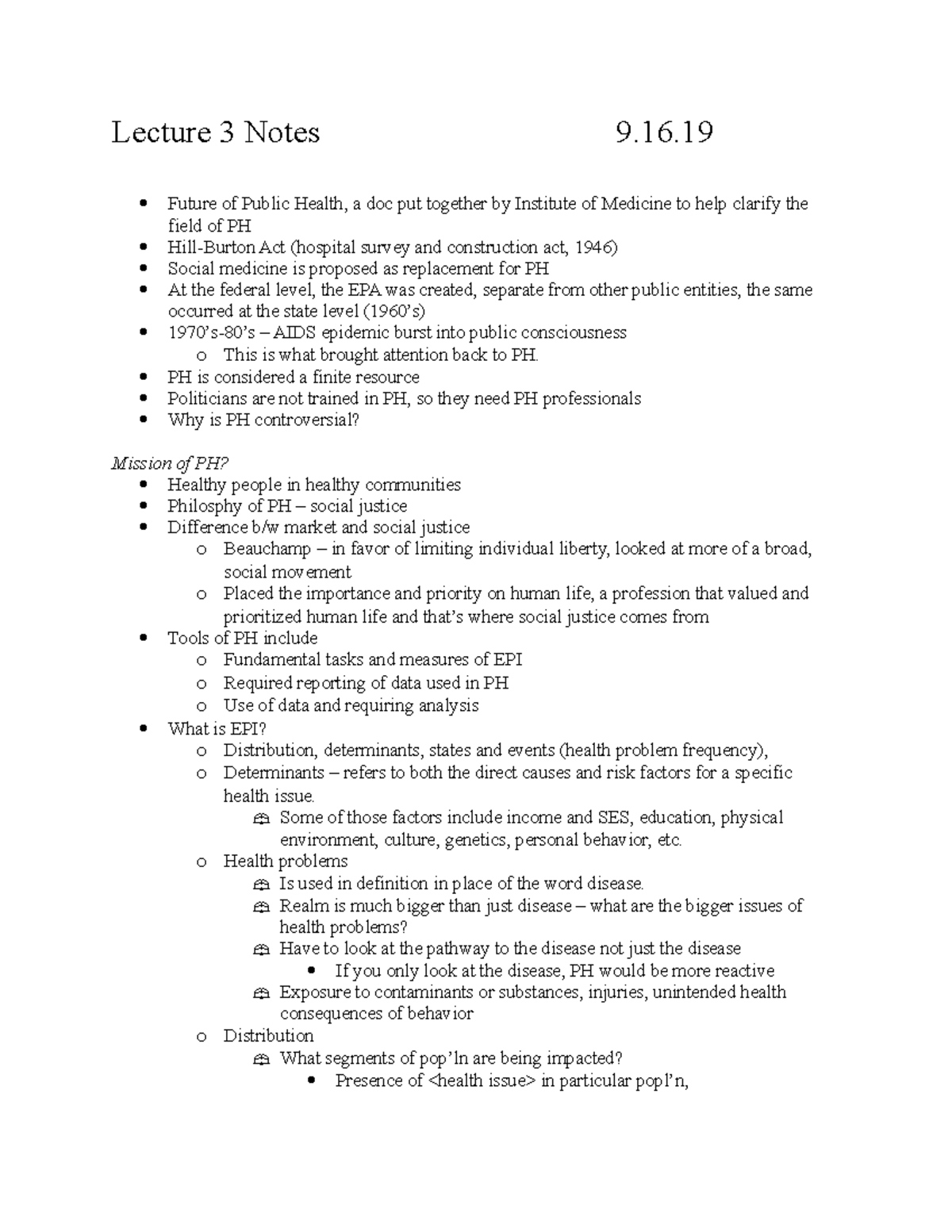 Lecture 3 - 91619 - Lecture 3 Notes 9. Future of Public Health, a doc ...