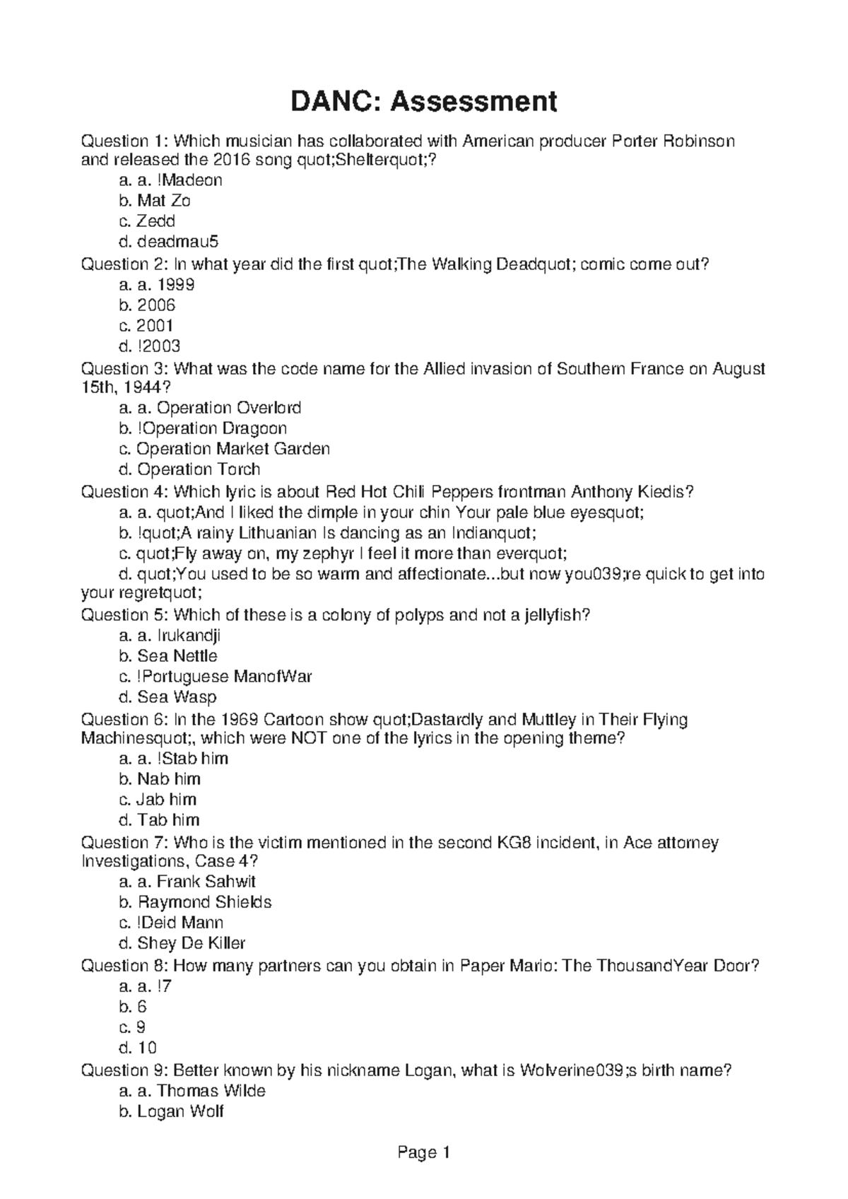 DANC314-Final-9 - DANC314 Group Assignment 4 - DANC: Assessment Question 1: Which musician has ...