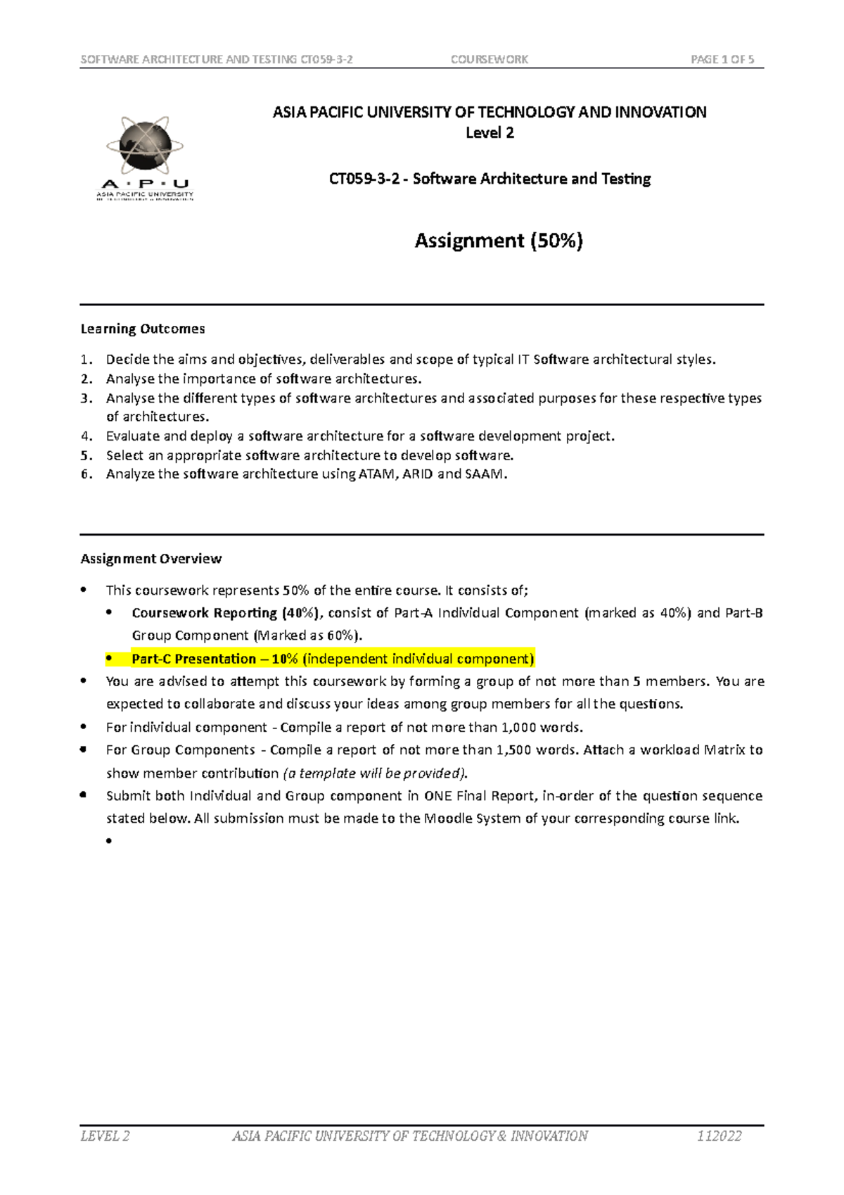 2. SAT Assignment - ASIA PACIFIC UNIVERSITY OF TECHNOLOGY AND ...