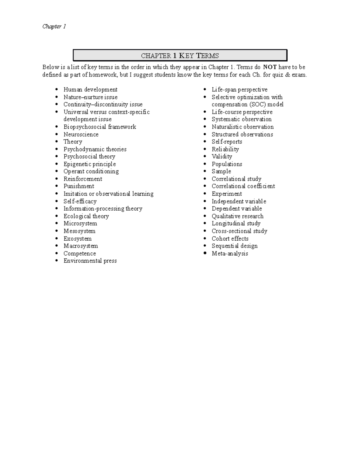 LA Chapt 1&2 - Chapter 1 CHAPTER 1 KEY TERMS Below is a list of key ...