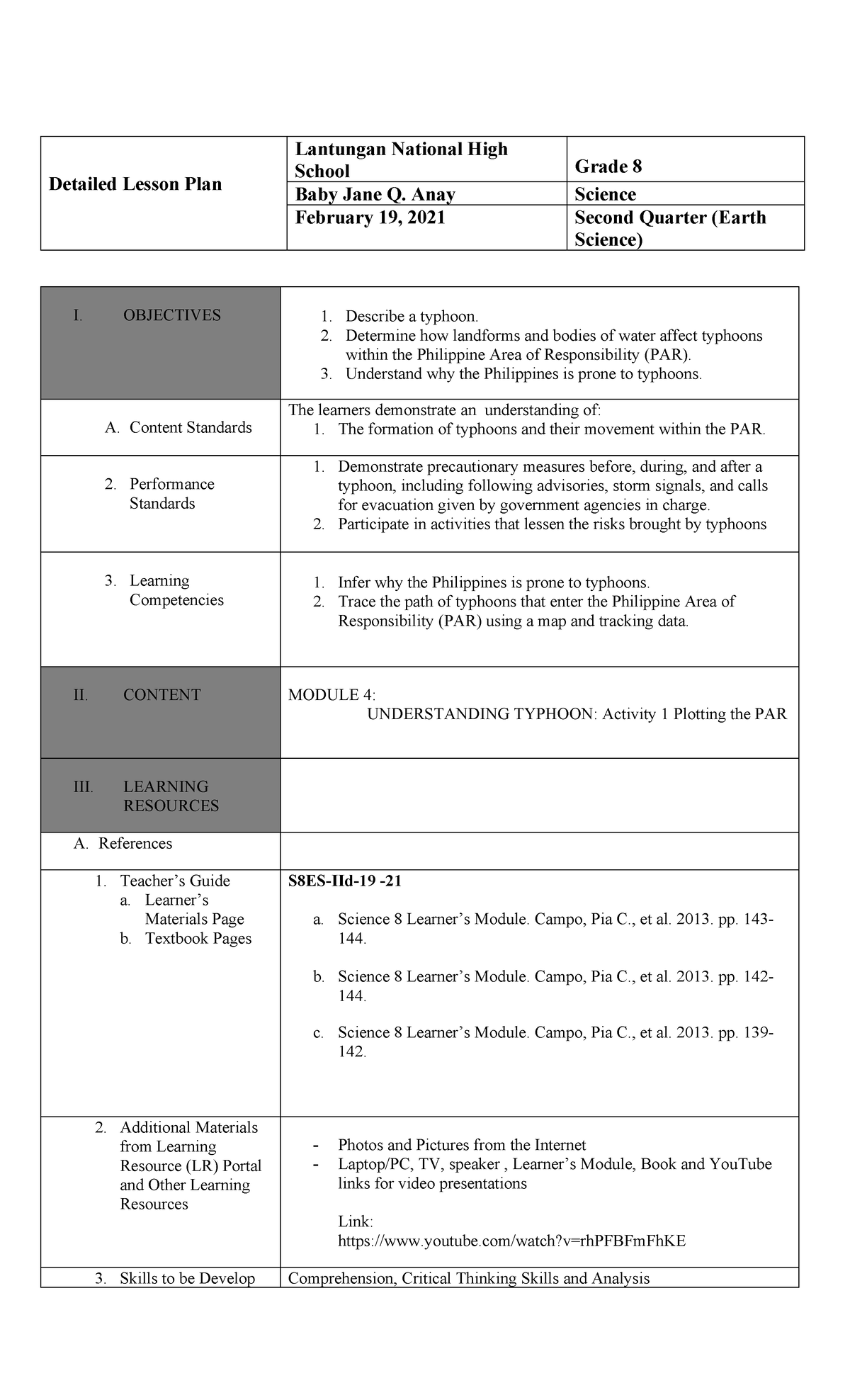 494708078 Detailed Lesson Plan Science 8 - Detailed Lesson Plan ...