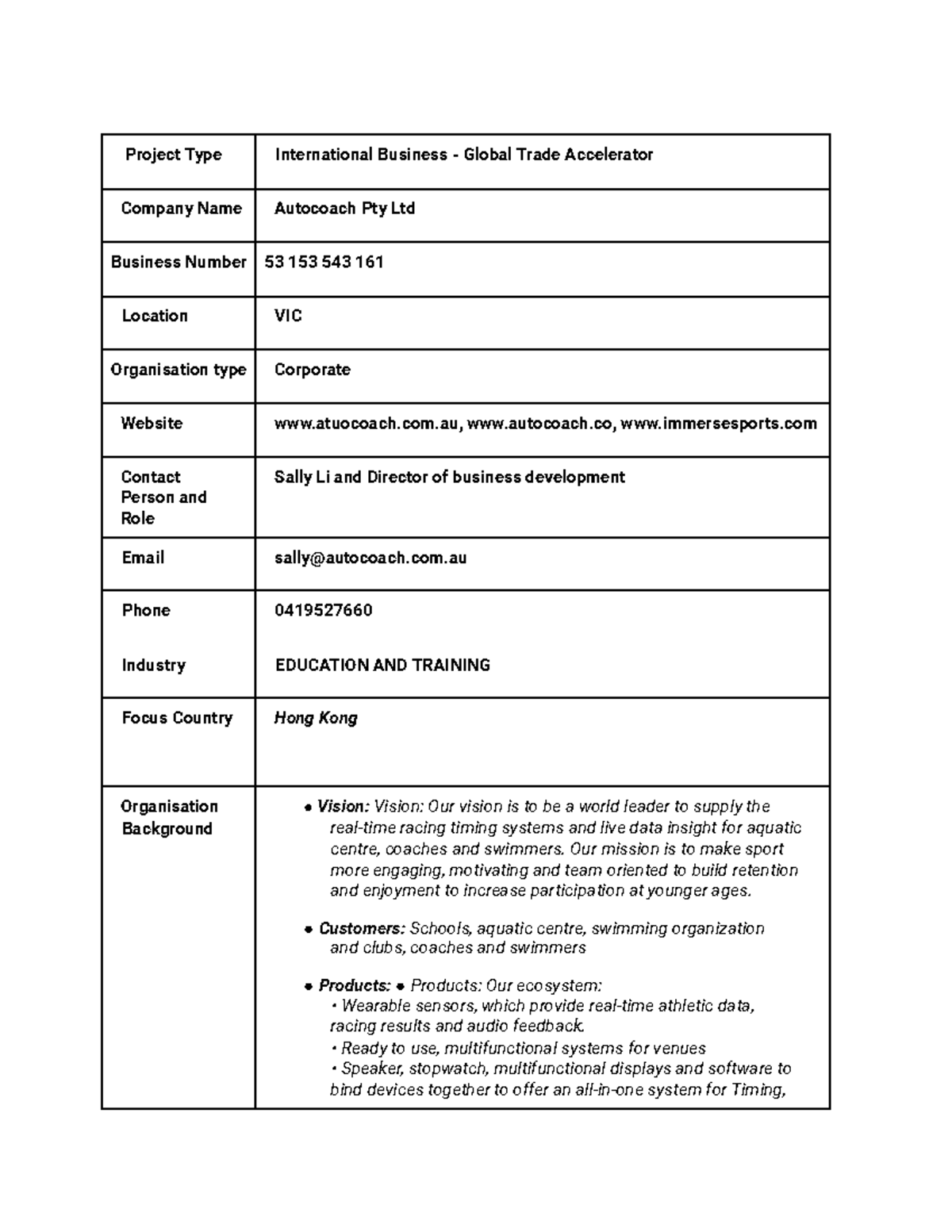 consultig report - Project Type International Business - Global Trade ...