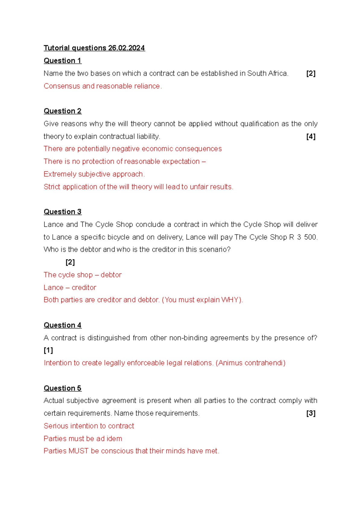 Tutorial questions 26 - Question 1 Name the two bases on which a ...