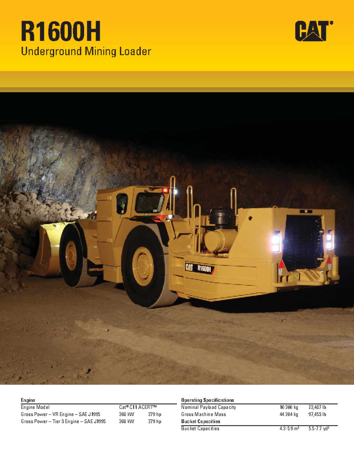 Caterpillar R1600H - C10296078 - Especificaciones de equipo minero ...