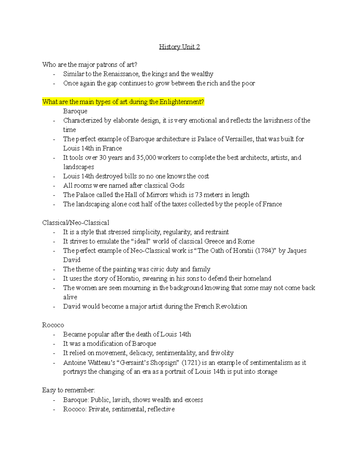 History Unit 1 - French Revolution and Colonialism - The Enlightenment ...