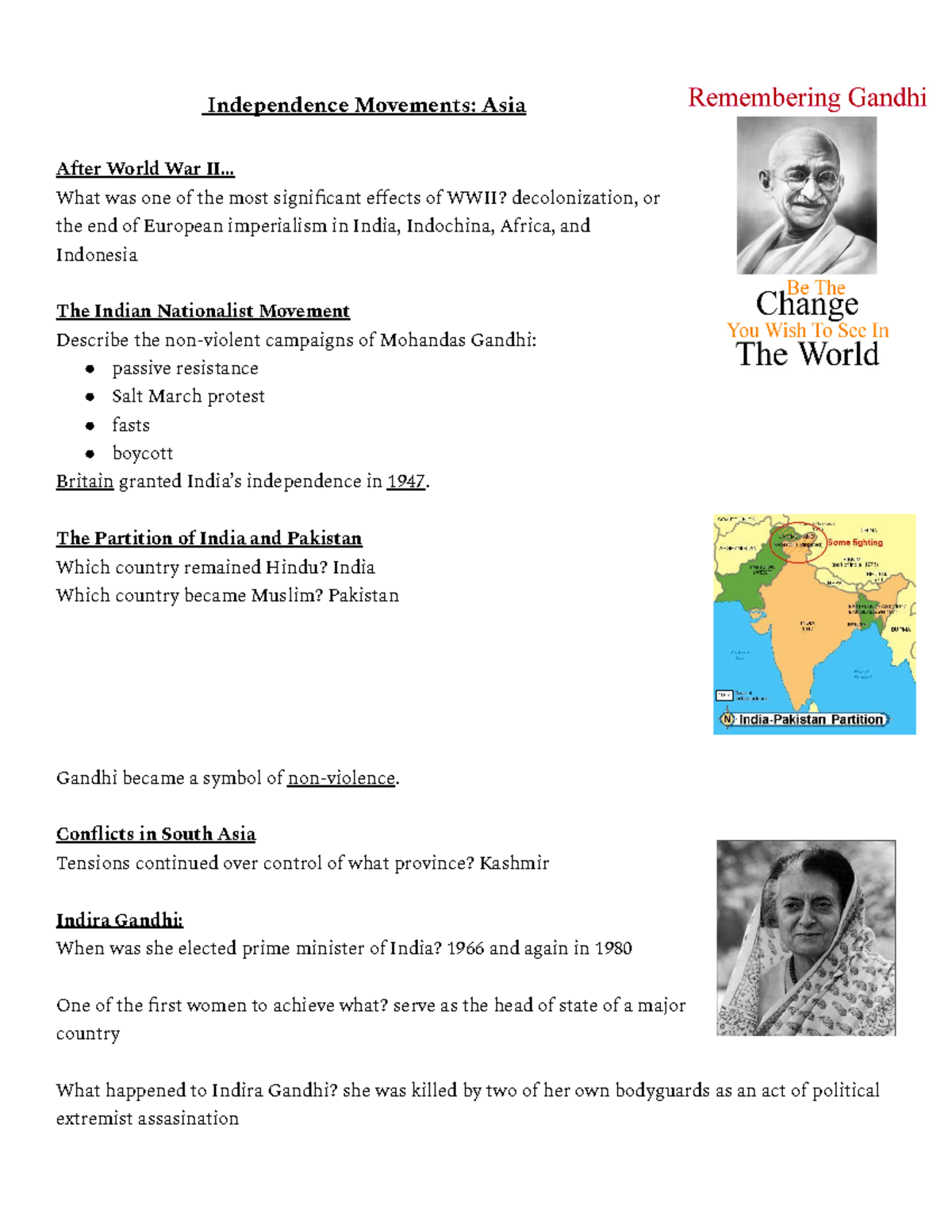 Emma Springer - Independence Movements in India - Independence ...