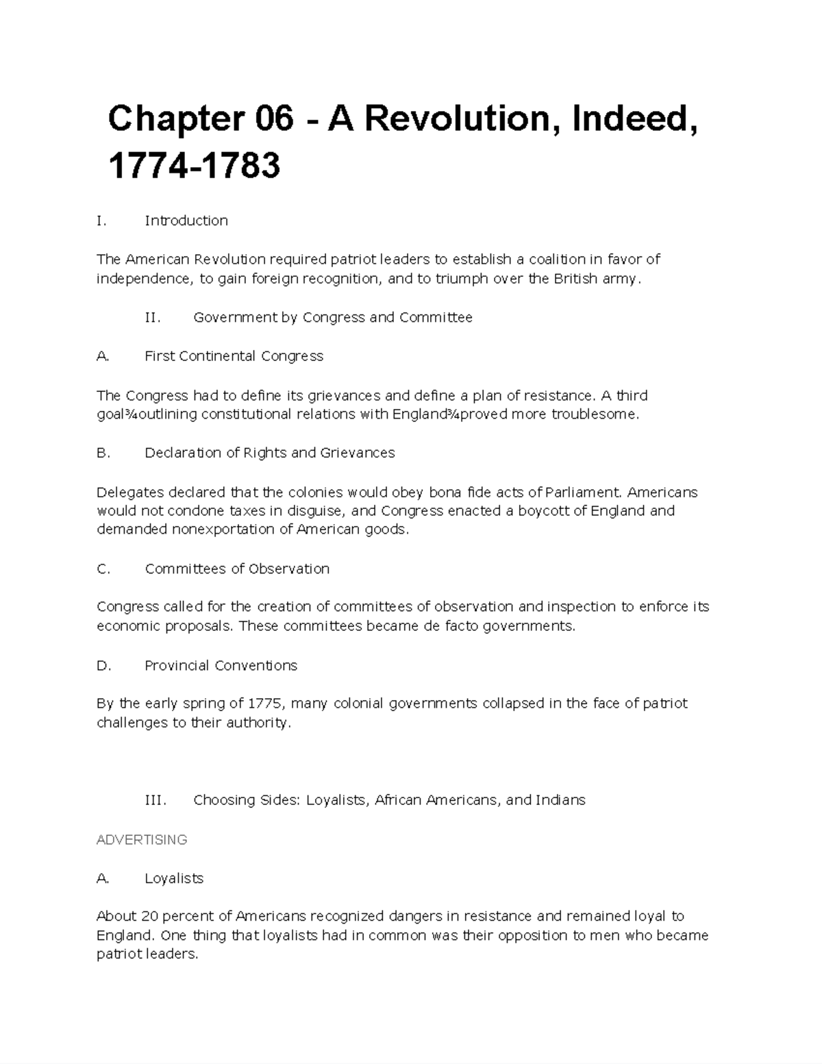 Chapter 06 - A Revolution, Indeed, 1774-1783 - Introduction The ...