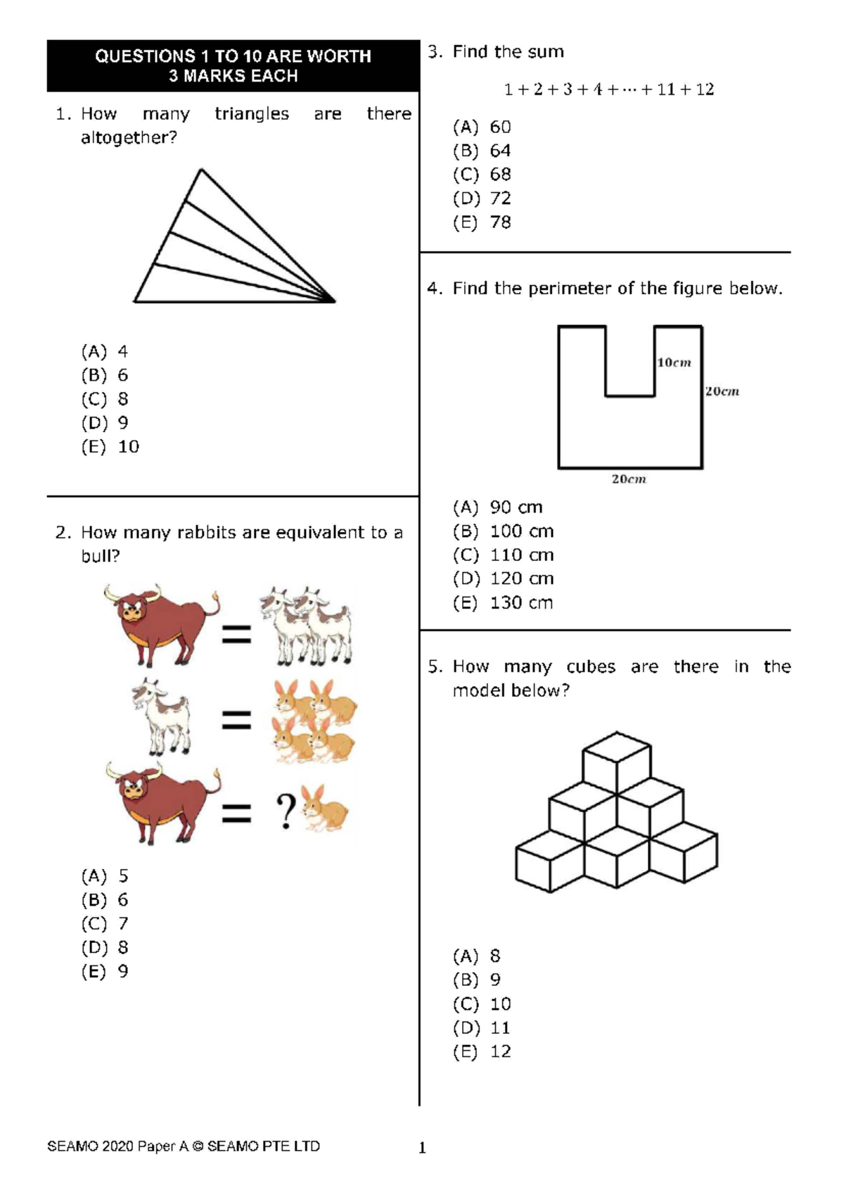 Seamo 2020 Paper A WITH Answers - Studocu
