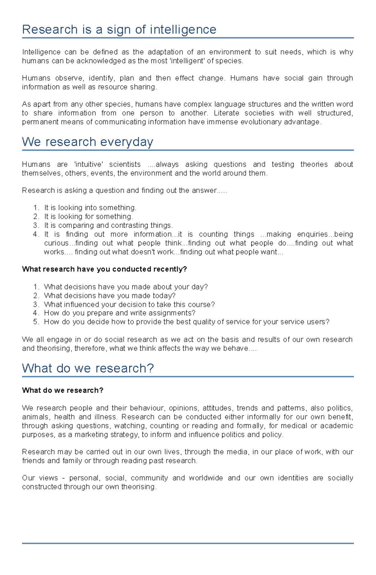 Intro TO Practical Research 01 - Research is a sign of intelligence ...