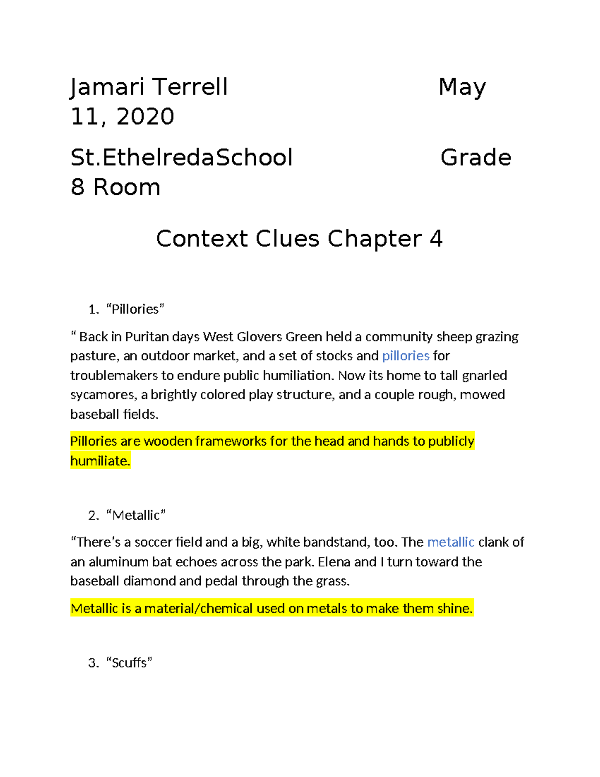 CC Chapter 4 - ghvvgu - Jamari Terrell May 11, 2020 St Grade 8 Room ...